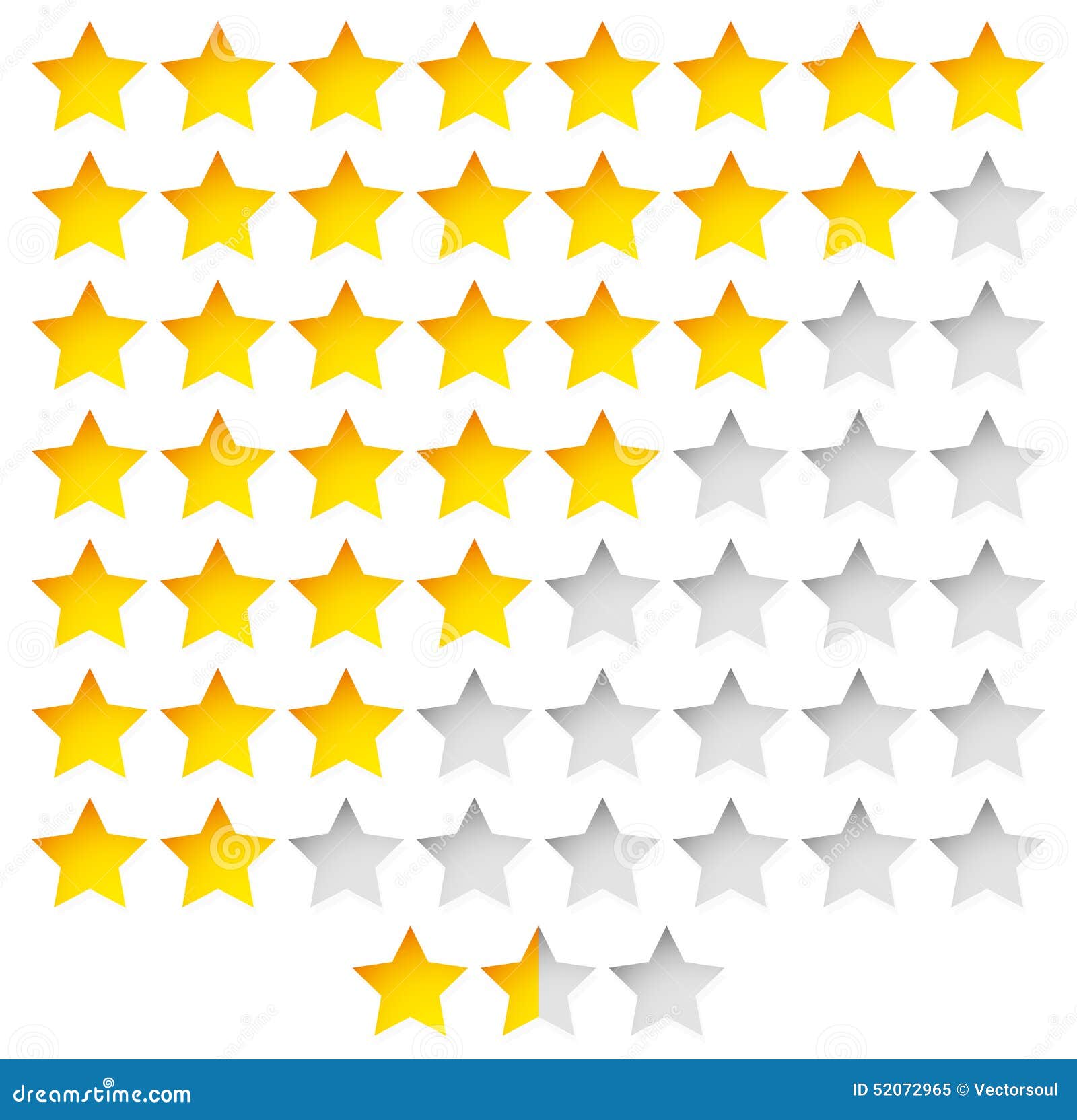 Star Rating Template Vector with Group of Stars Stock Vector ...