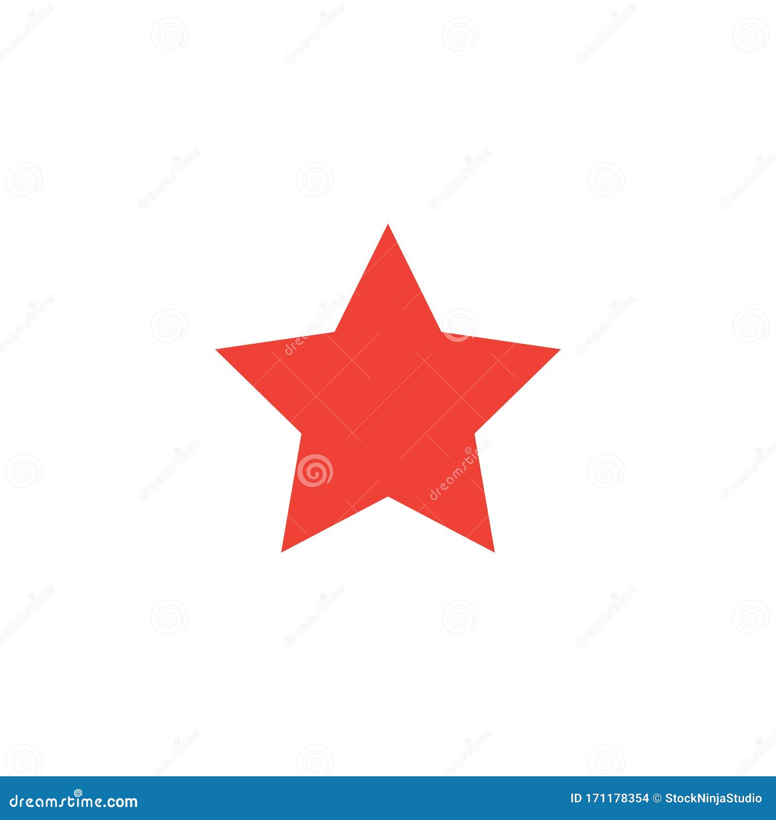 Star Red Icon on White Background. Red Flat Style Vector Illustration ...