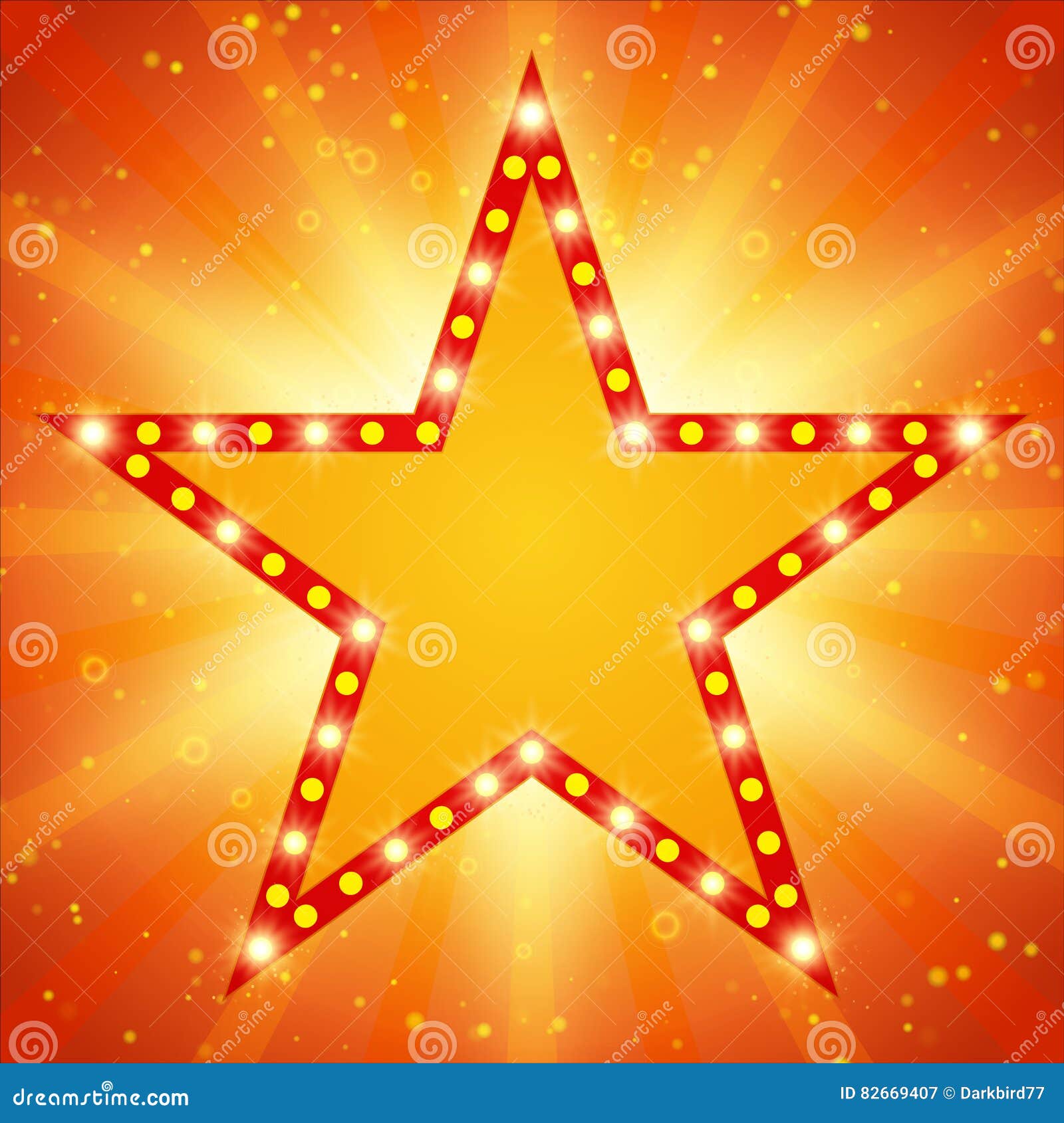 Star Retro Light Banner on Shining Background Stock Illustration ...