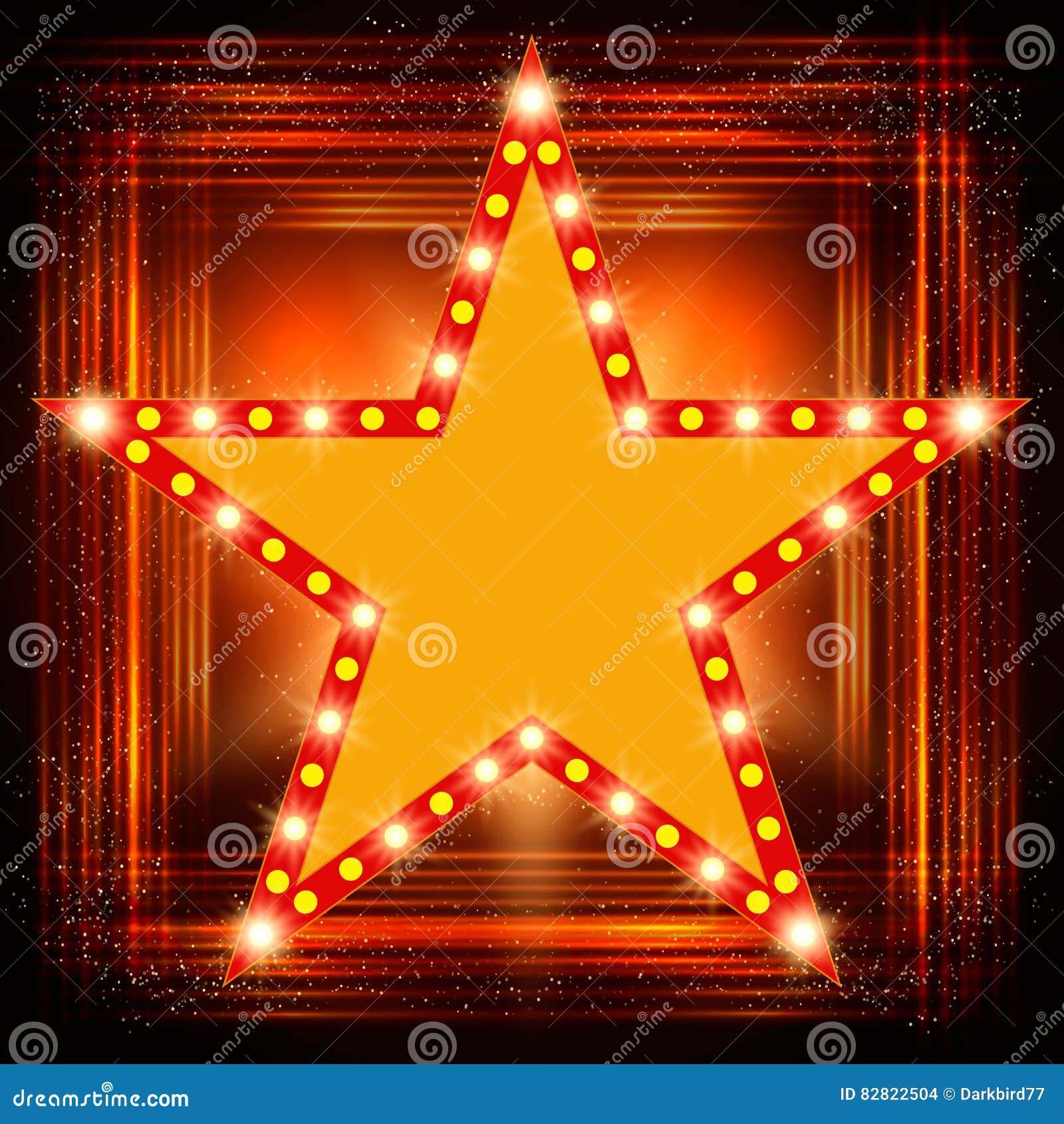 Star Retro Light Banner on Shining Background Stock Illustration ...