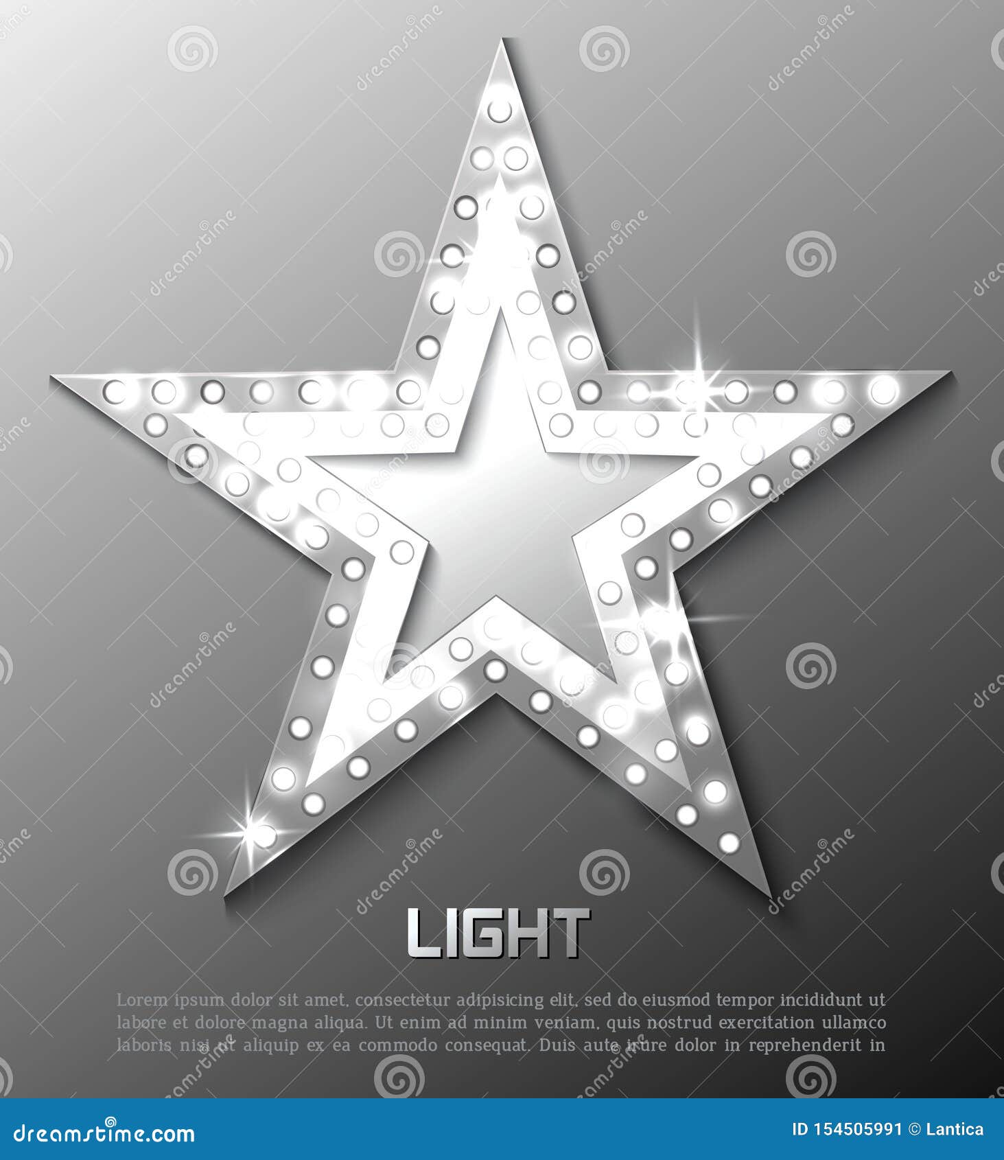 Star retro light banner stock illustration. Illustration of glowing ...