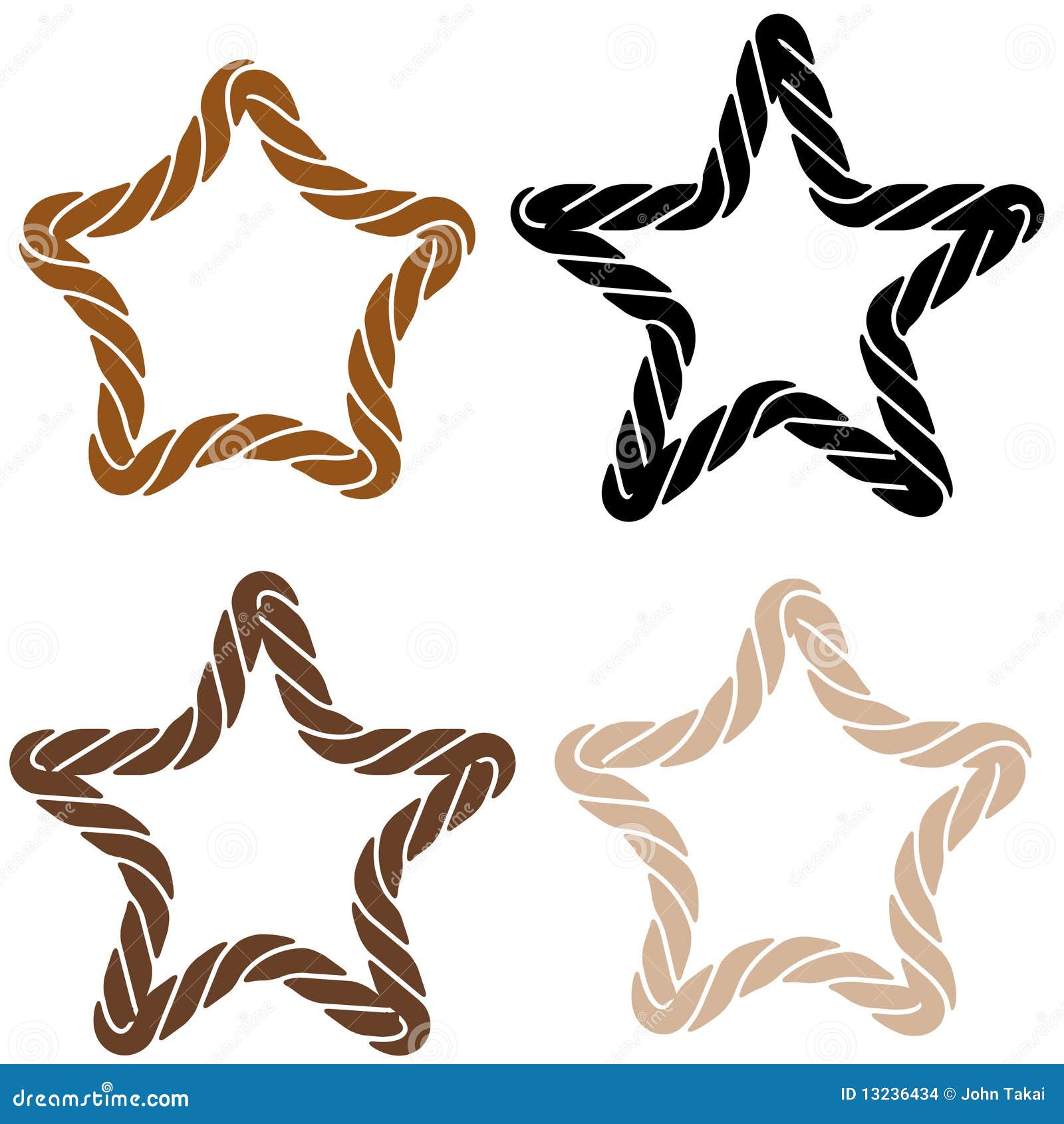 Star Rope Set stock vector. Illustration of vector, rounded - 13236434