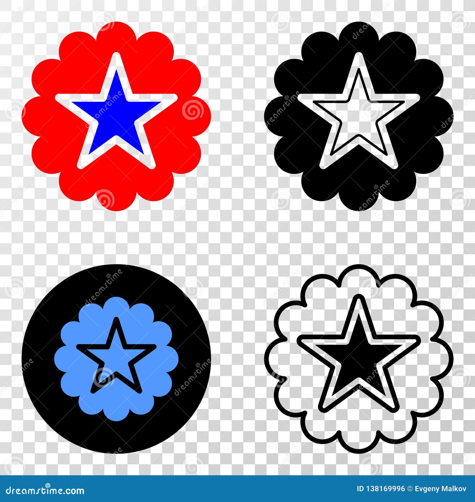 Star Rosette Vector EPS Icon with Contour Version Stock Vector ...