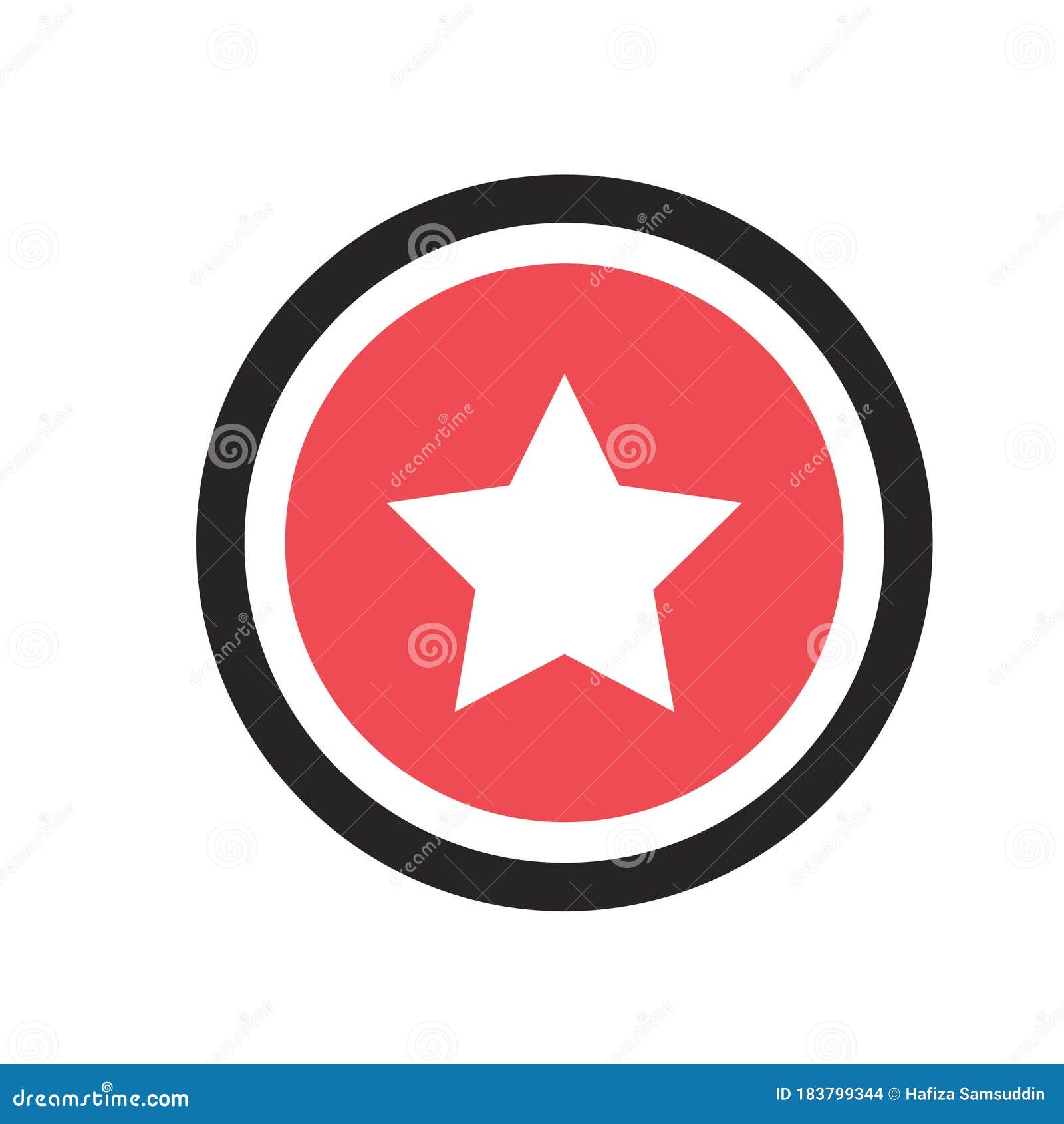 Star in a Round Shape. Vector Illustration Decorative Background Design ...