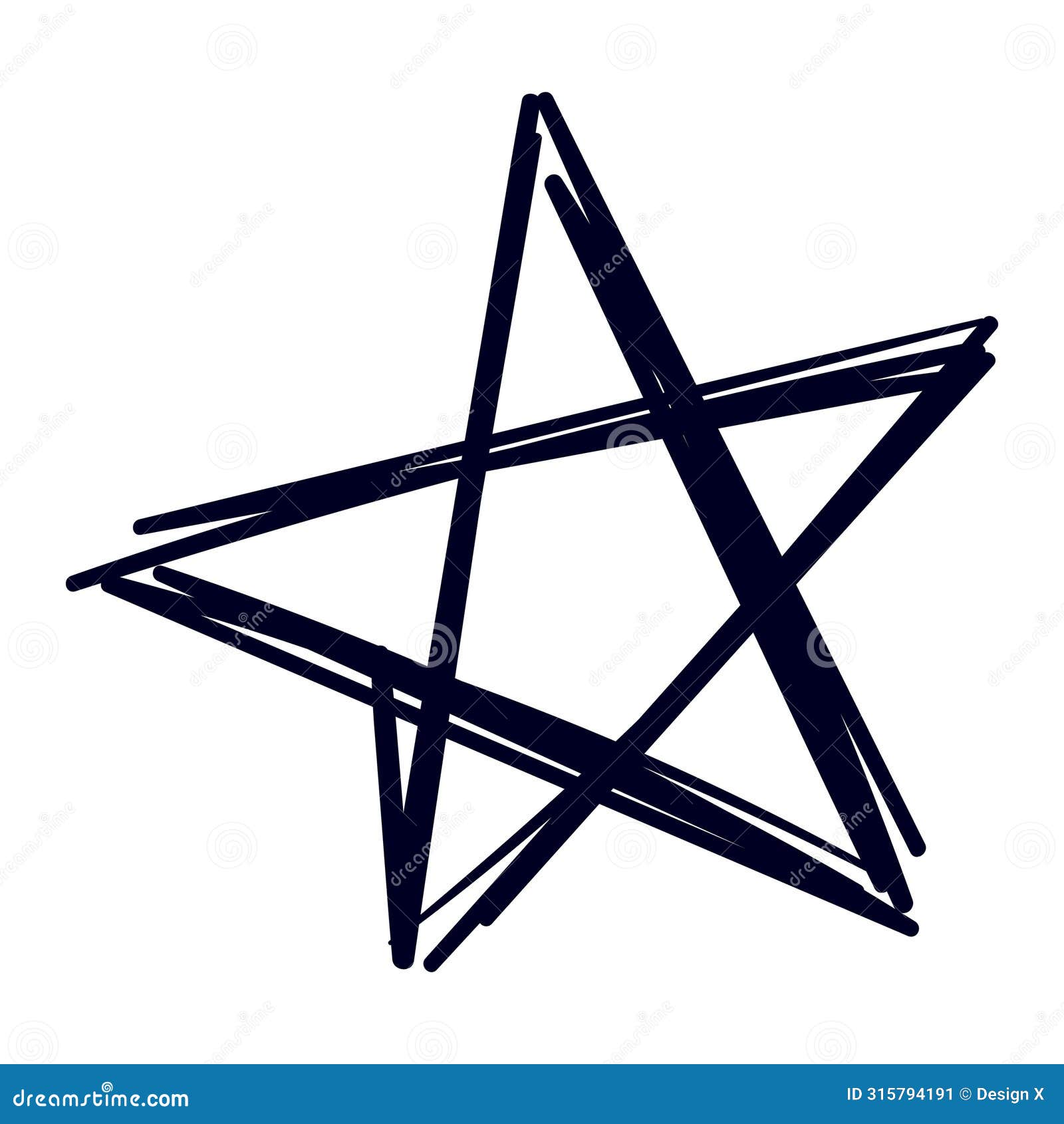 Star Scribble. Star Scribble Doodle Vector Hand Drawing Stock Vector ...