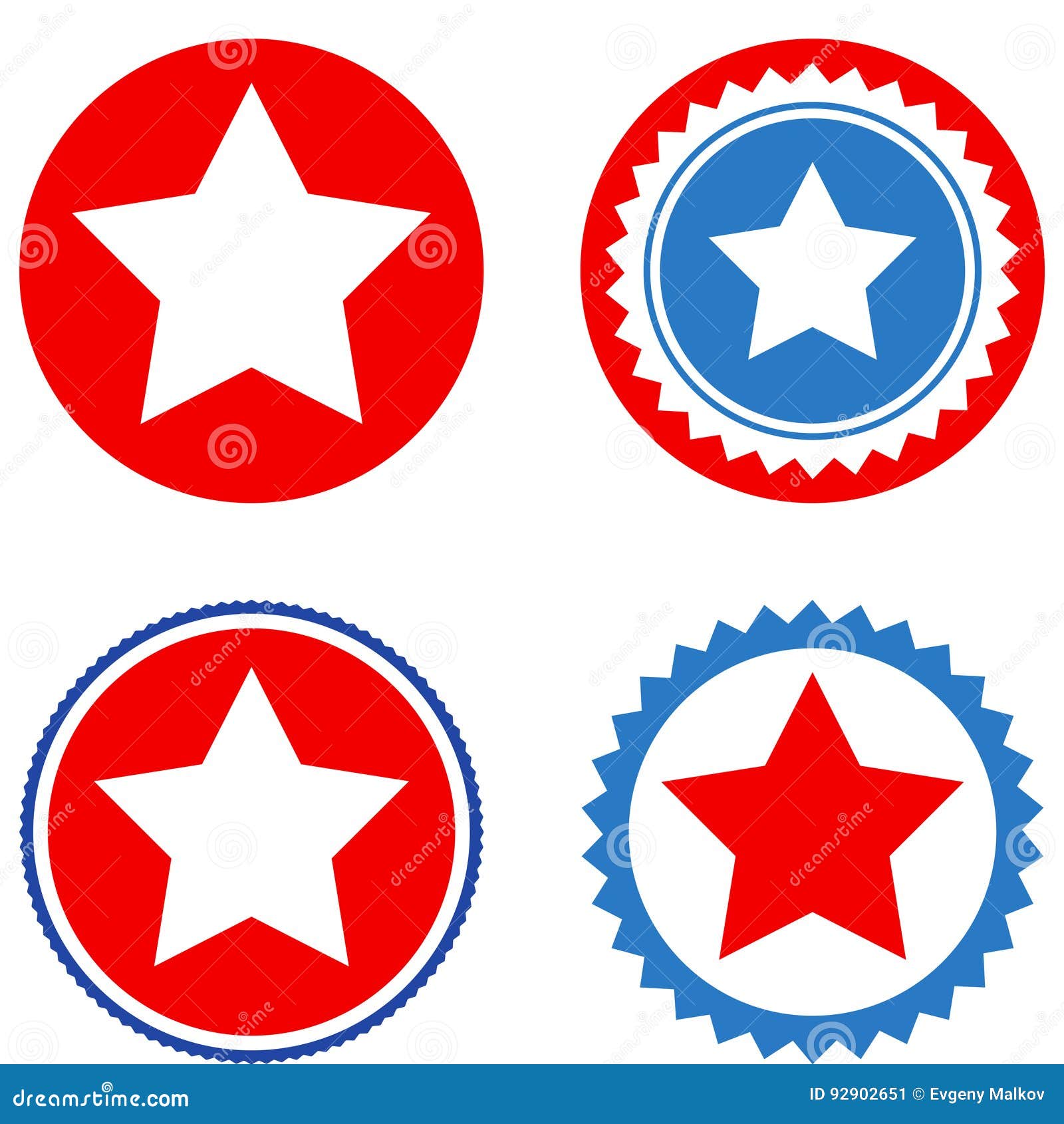 Star Seal Stamp Flat Icons stock vector. Illustration of figure - 92902651