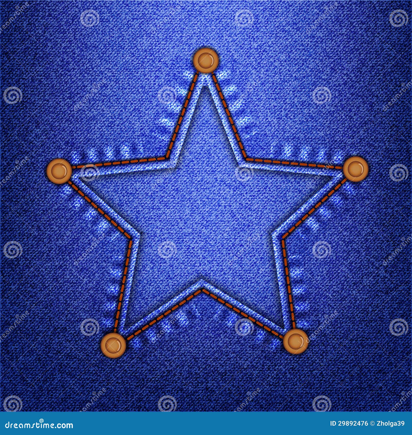 Jeans star stock vector. Illustration of brown, decoration - 29892476
