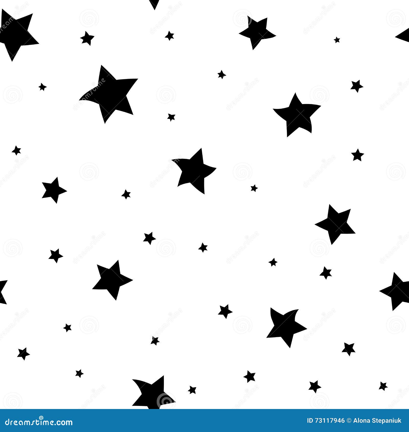 Star Seamless Pattern Big and Small Stock Illustration - Illustration ...