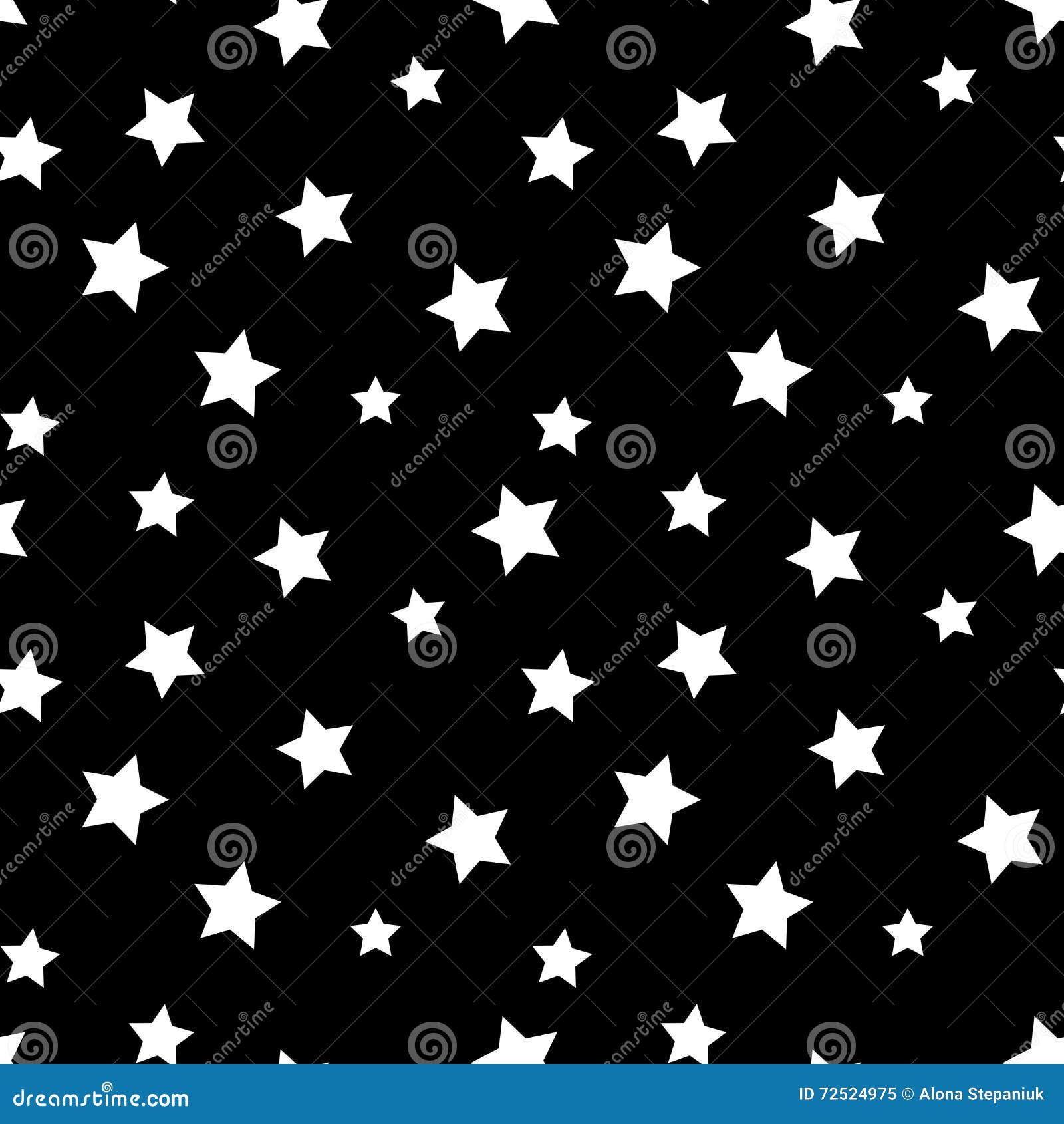 Star Seamless Pattern Black and White Retro Background Stock Vector ...