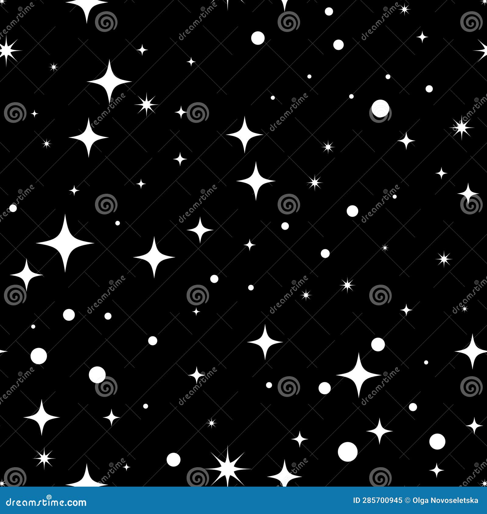 Star Seamless Pattern. Bright Sparkles Firework Symbols Background Stock Illustration ...