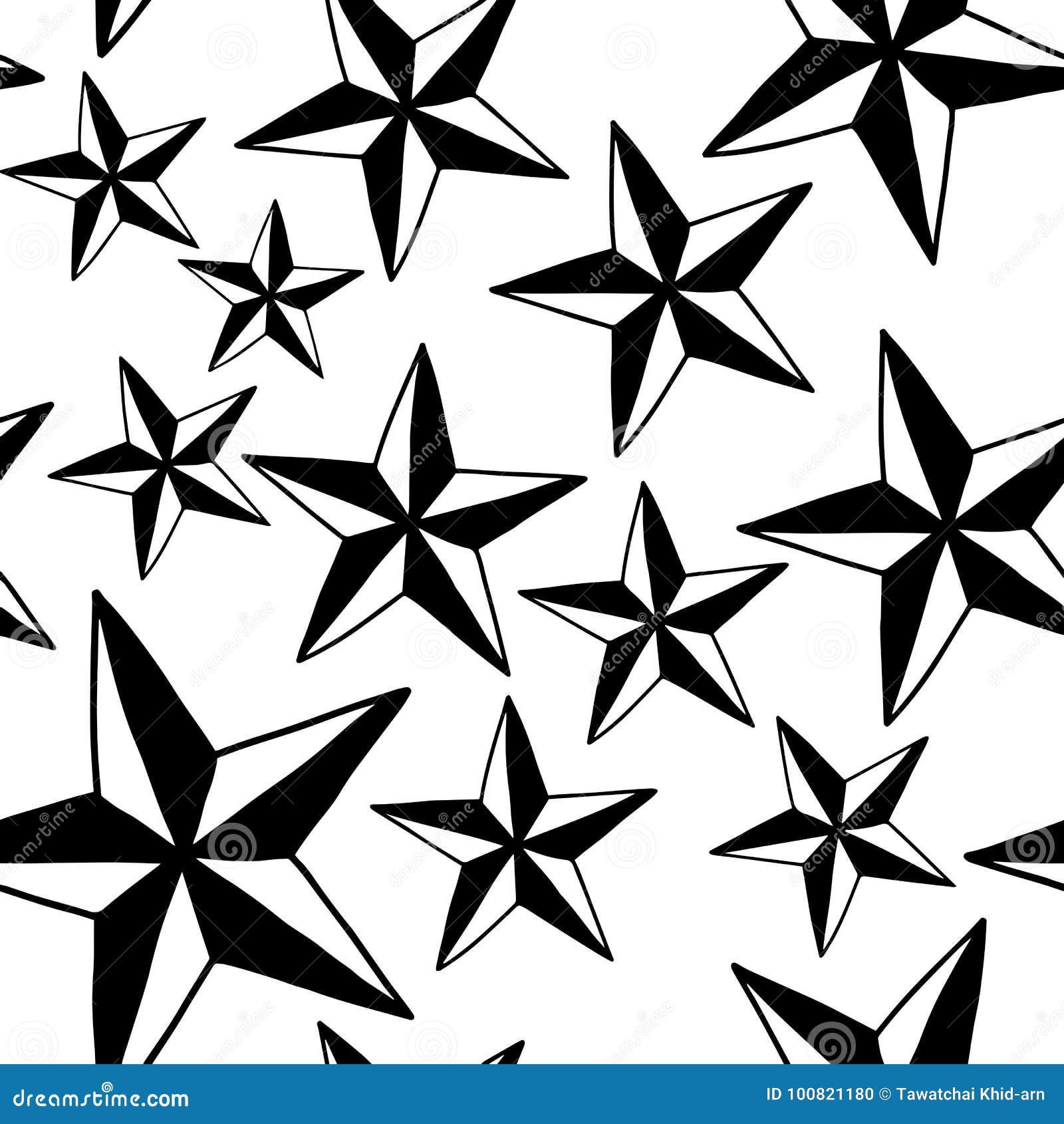 Star Seamless Pattern Design - Vector Illustration Sketch Hand D Stock ...