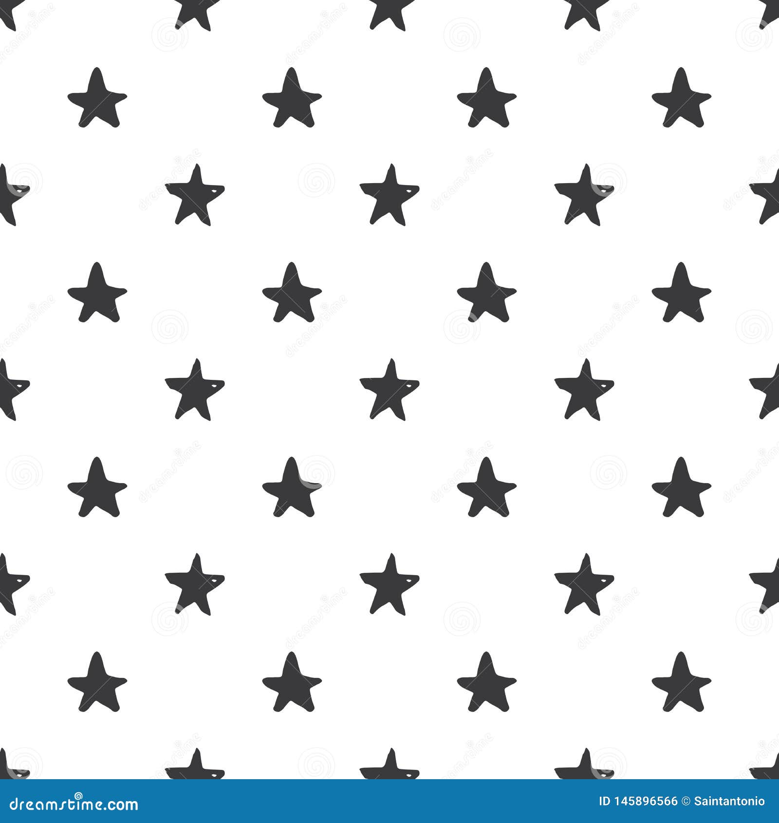 Star Seamless Pattern, Hand Drawn Sketched Doodle Stars, Vector ...