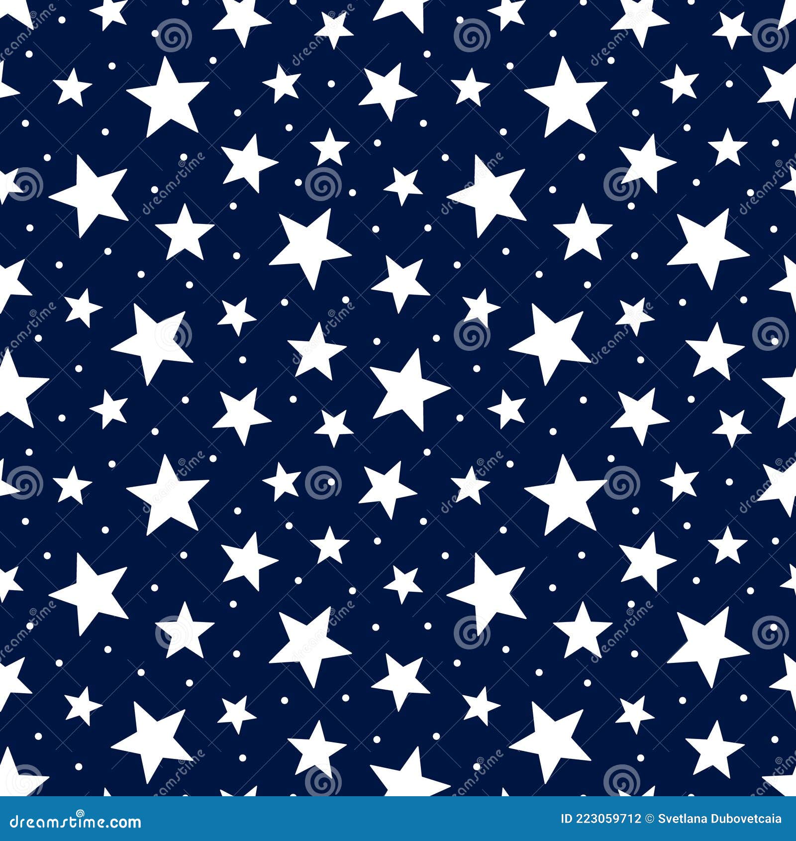 Star Seamless Pattern. Repeated Random Stars Patterns. Blue Bling ...