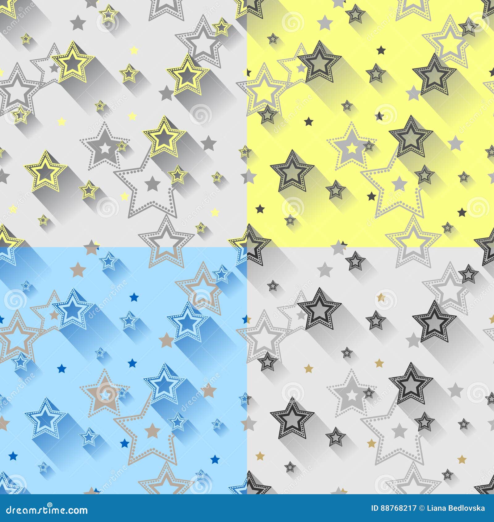 Star seamless patterns set stock vector. Illustration of celebrate ...