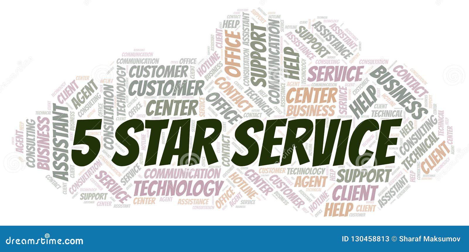 5 Star Service word cloud. stock illustration. Illustration of help ...