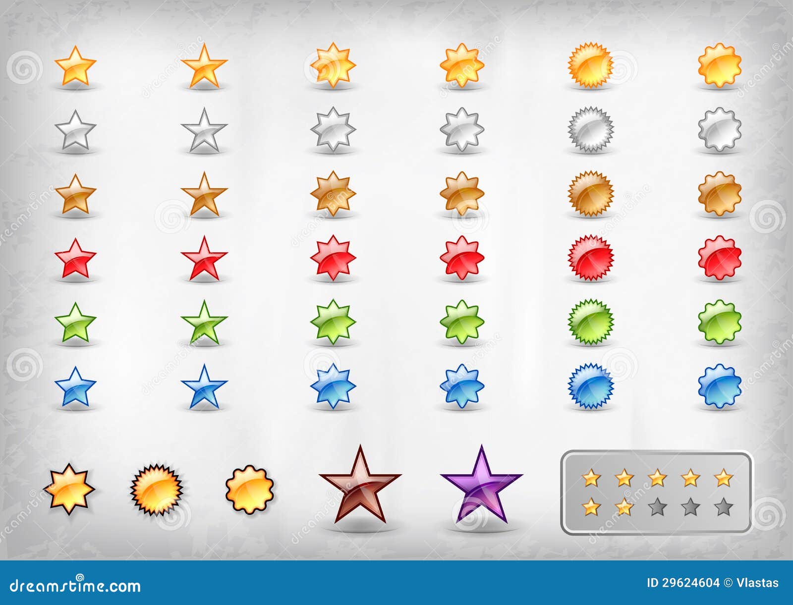 Star set stock vector. Illustration of award, shiny, graphic - 29624604