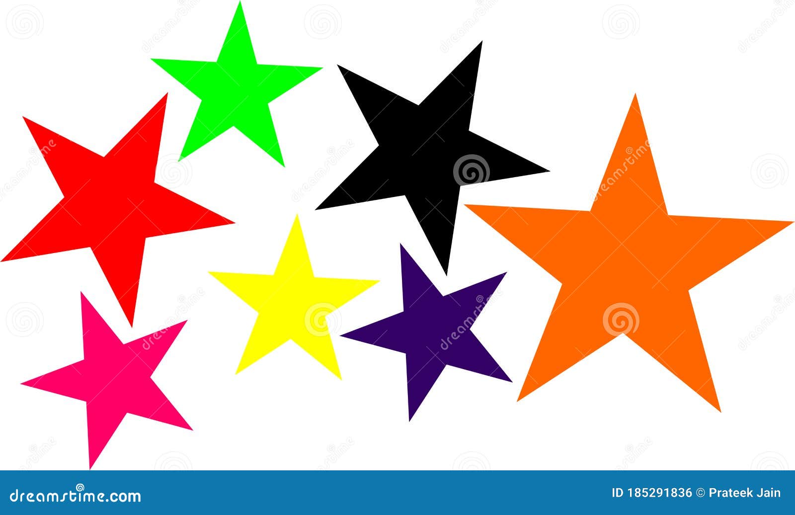 Star.Set of Seven Star with Five Rounded Points Icon.Vector ...