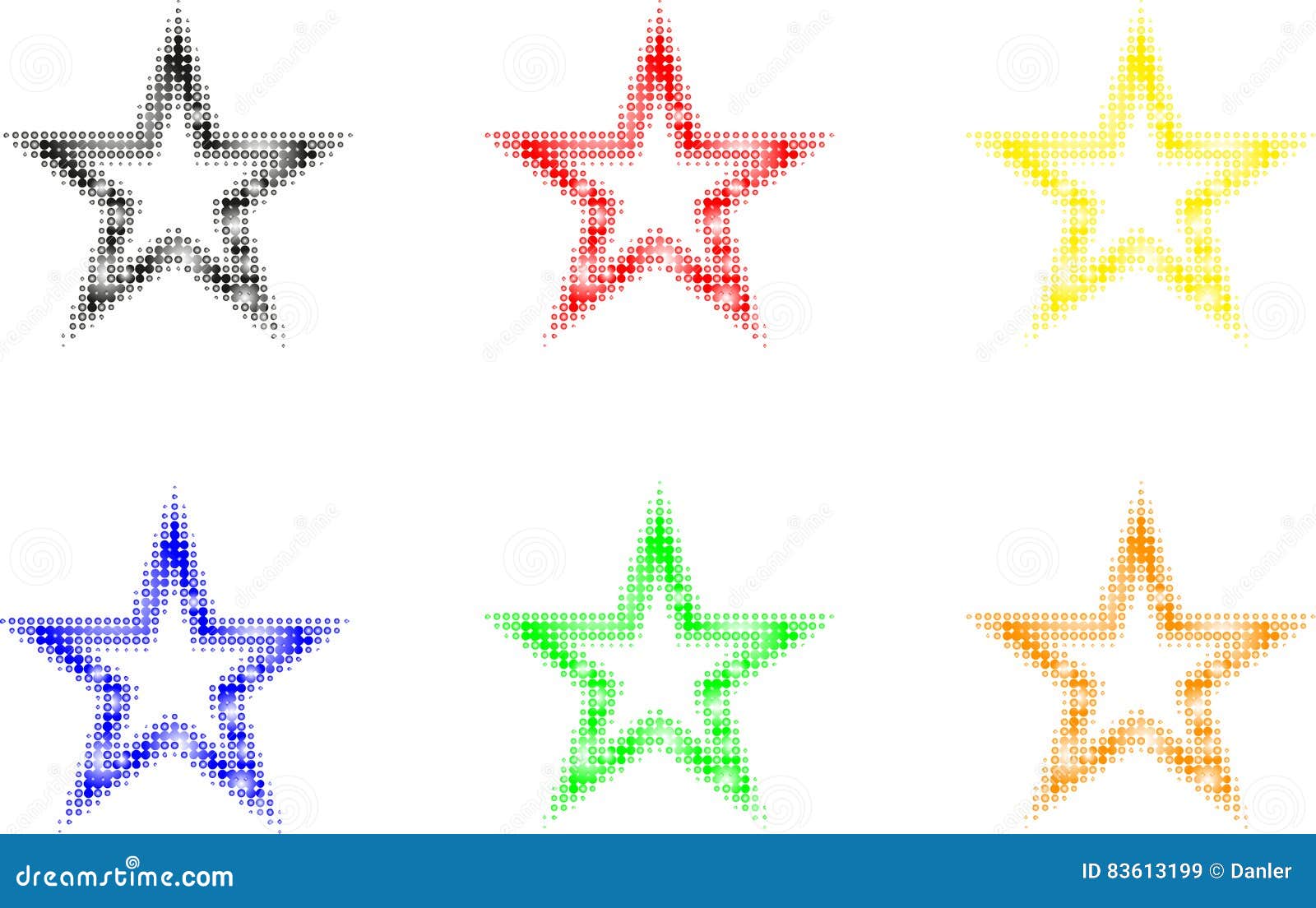 Star Set, Stars of Different Colors Stock Vector - Illustration of ...