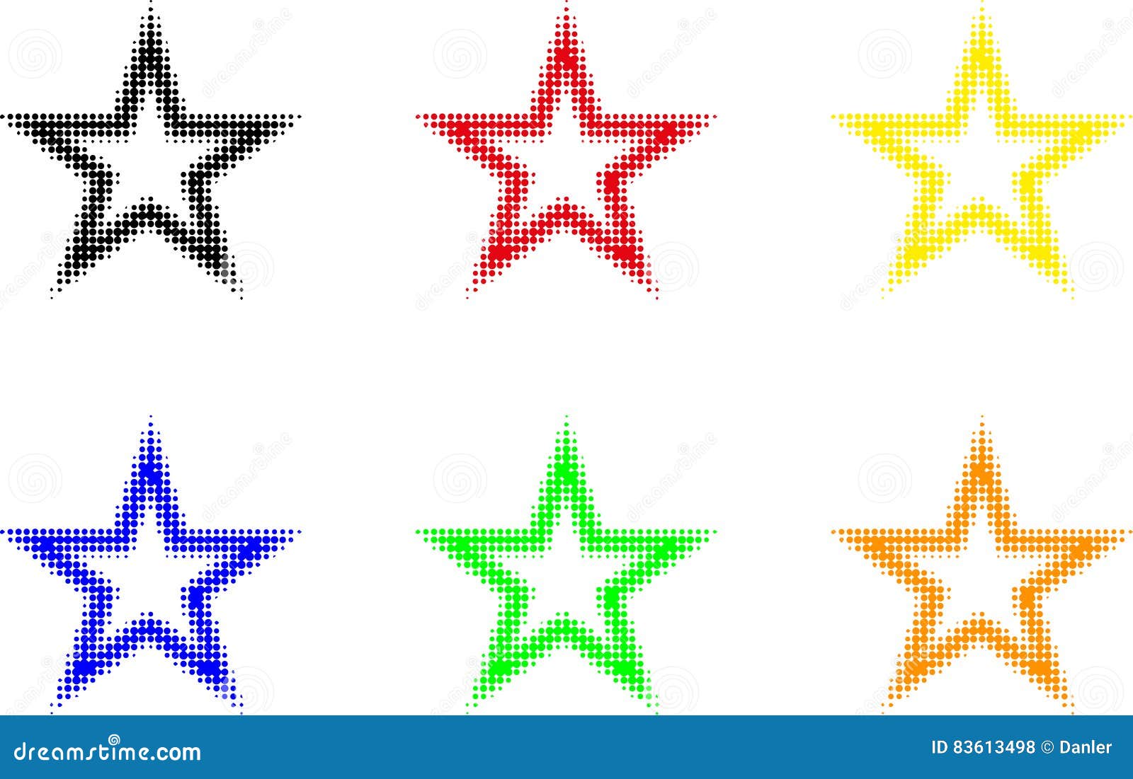Star Set, Stars of Different Colors Stock Vector - Illustration of icon ...