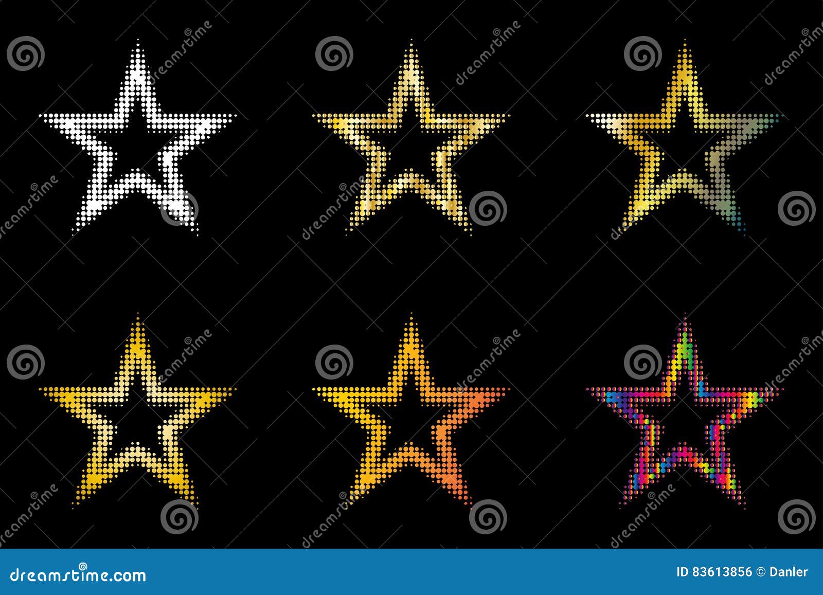 Star Set, Stars of Different Colors Stock Vector - Illustration of star ...