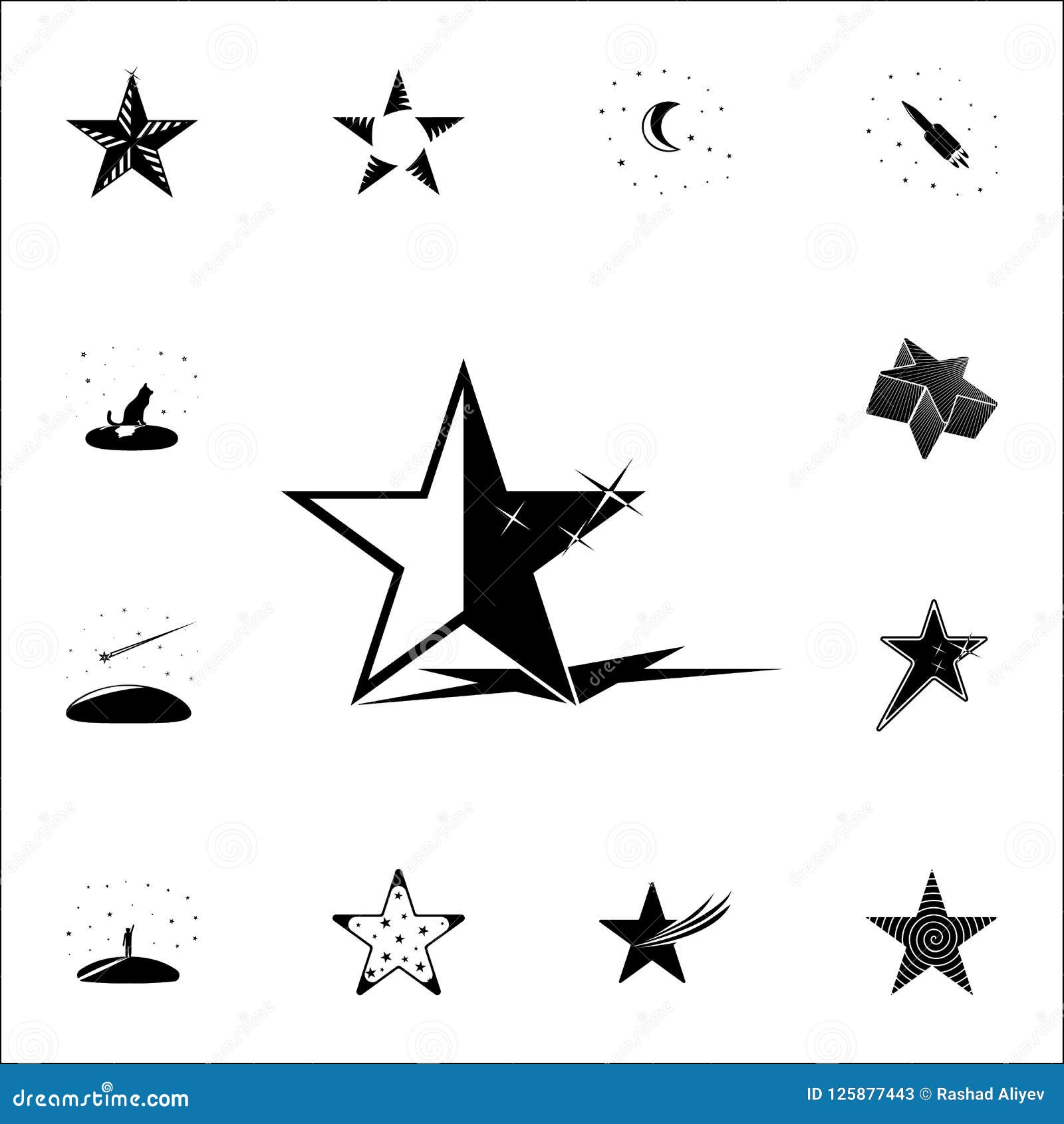 Star with Shadow Icon. Stars Icons Universal Set for Web and Mobile ...