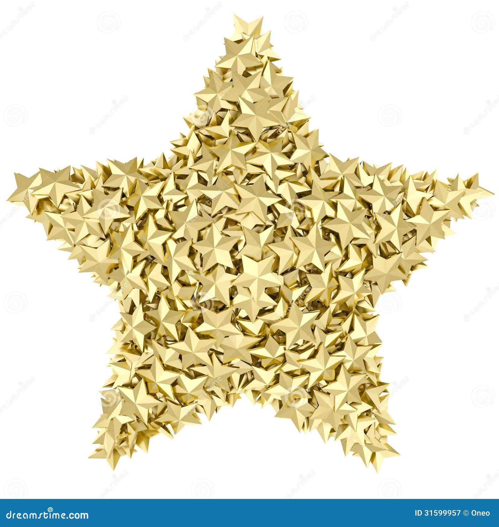Star Shape Composed of Small Golden Stars on White Stock Illustration ...
