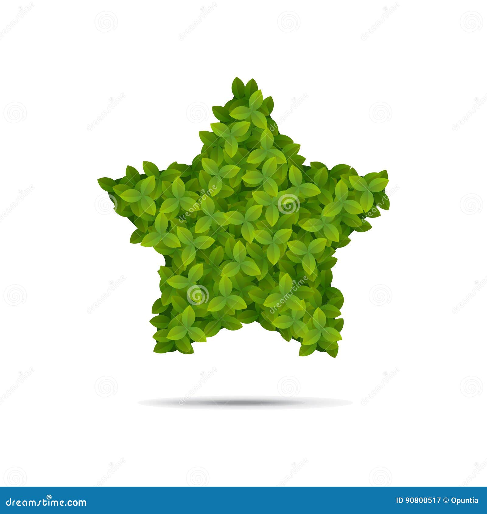 Star Shape Covered in Leaves Stock Illustration - Illustration of bush ...