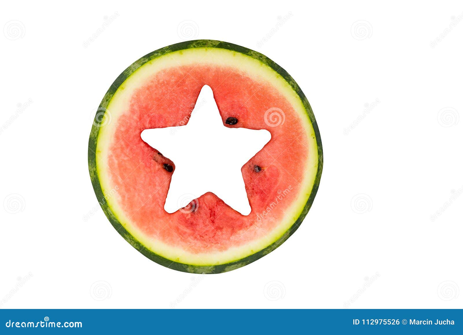 Star Shape Cut Off in Watermelon, Isolated Stock Photo - Image of ...