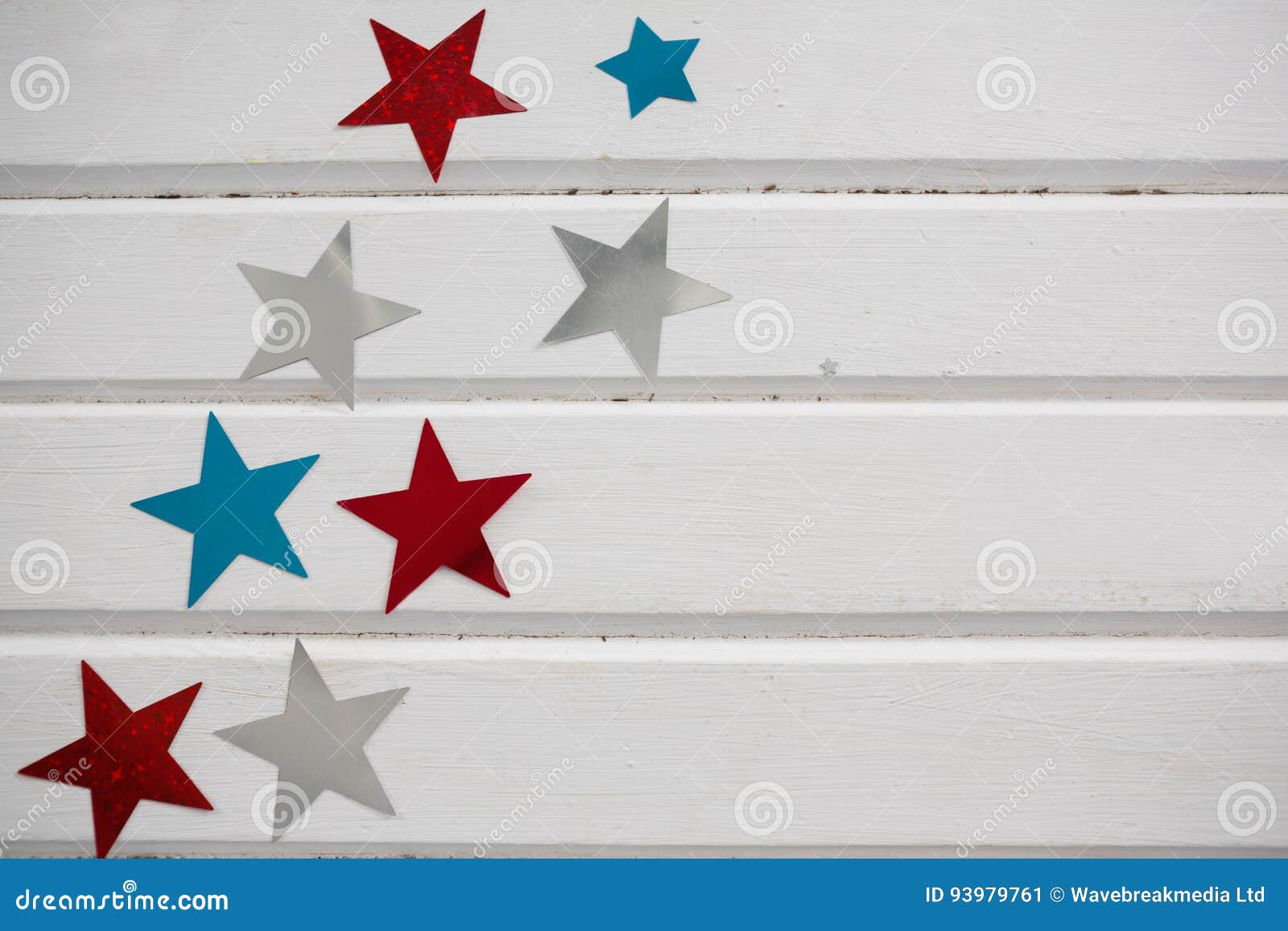 Star Shape Decoration Arranged on Wooden Table Stock Image - Image of ...