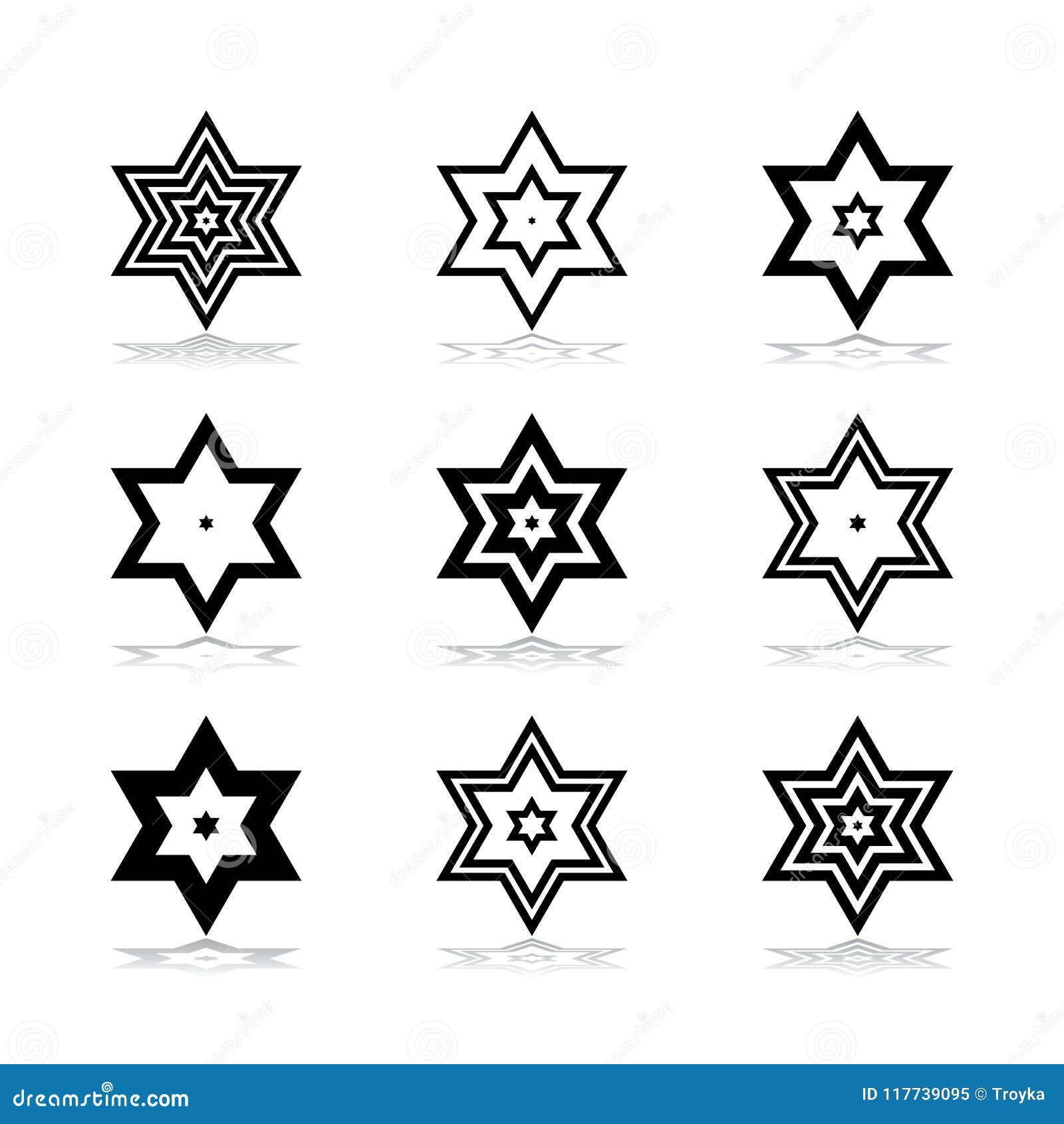 Star Shape Design Elements. Abstract Geometric Icons. Stock Vector ...