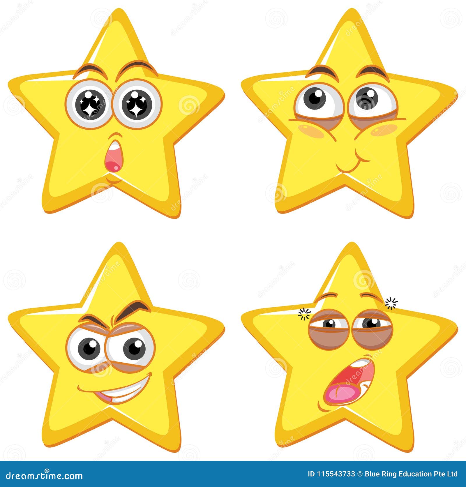 Star Shape with Different Emotion Stock Vector - Illustration of symbol ...