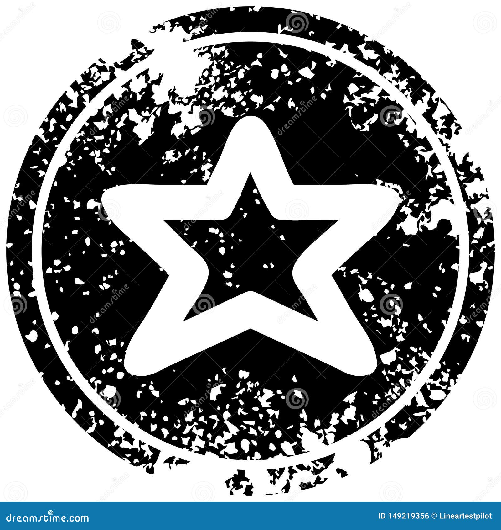 Star shape distressed icon stock vector. Illustration of icon - 149219356