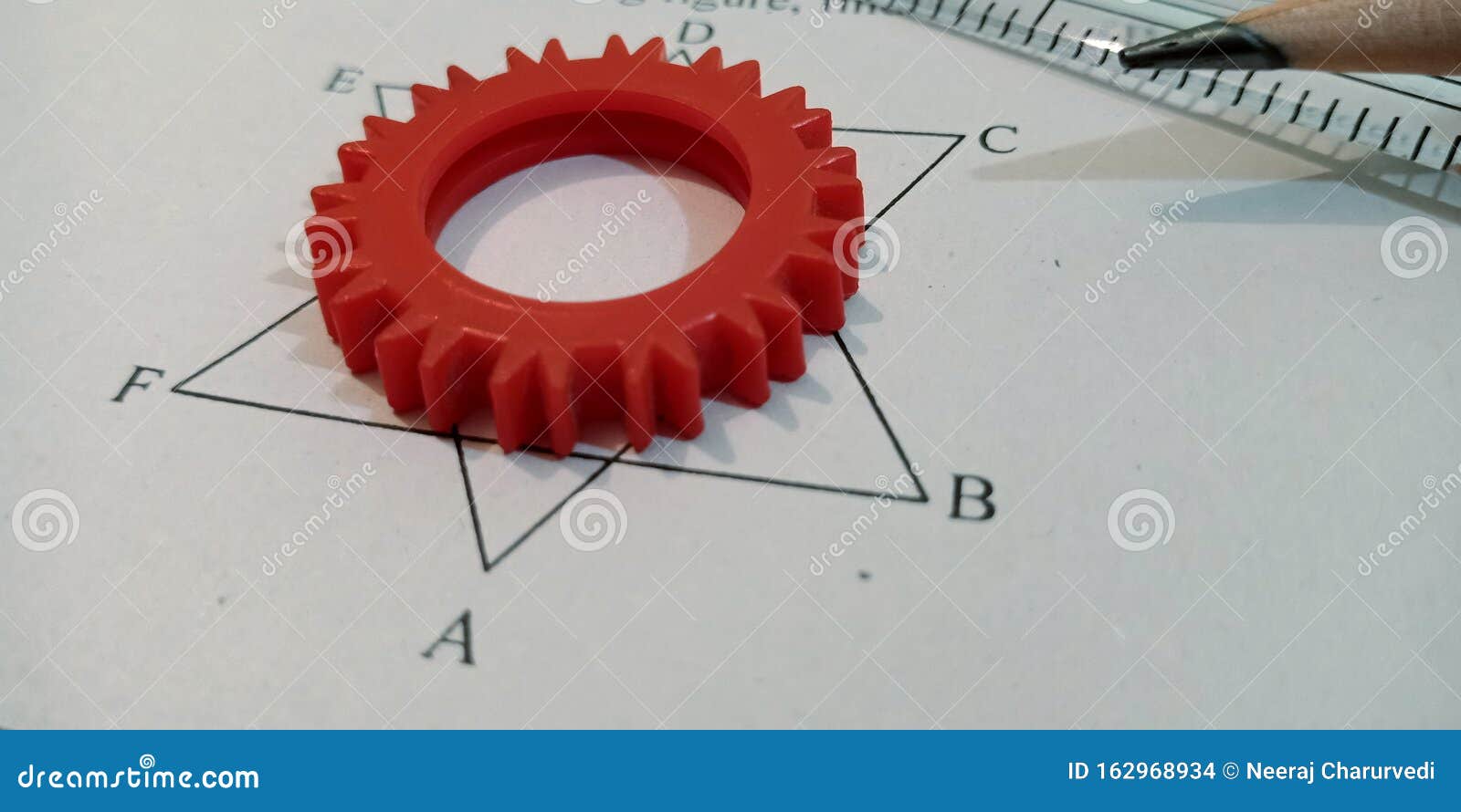 Star Shape Geometric Diagram Displayed on White Paper Sheet with Pencil ...