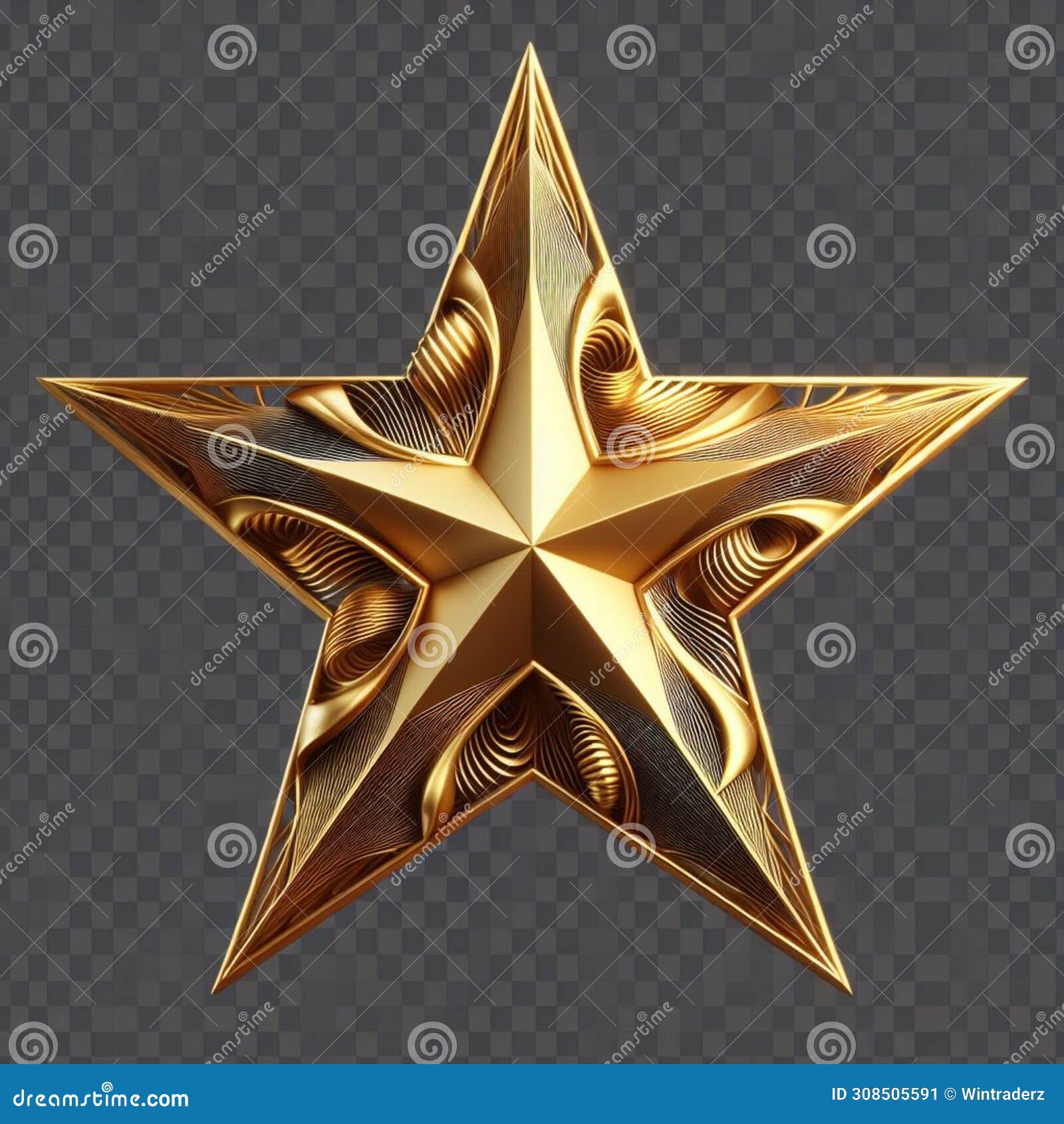 Star Shape Gold 3d Realistic Rating Unique Stock Illustration ...