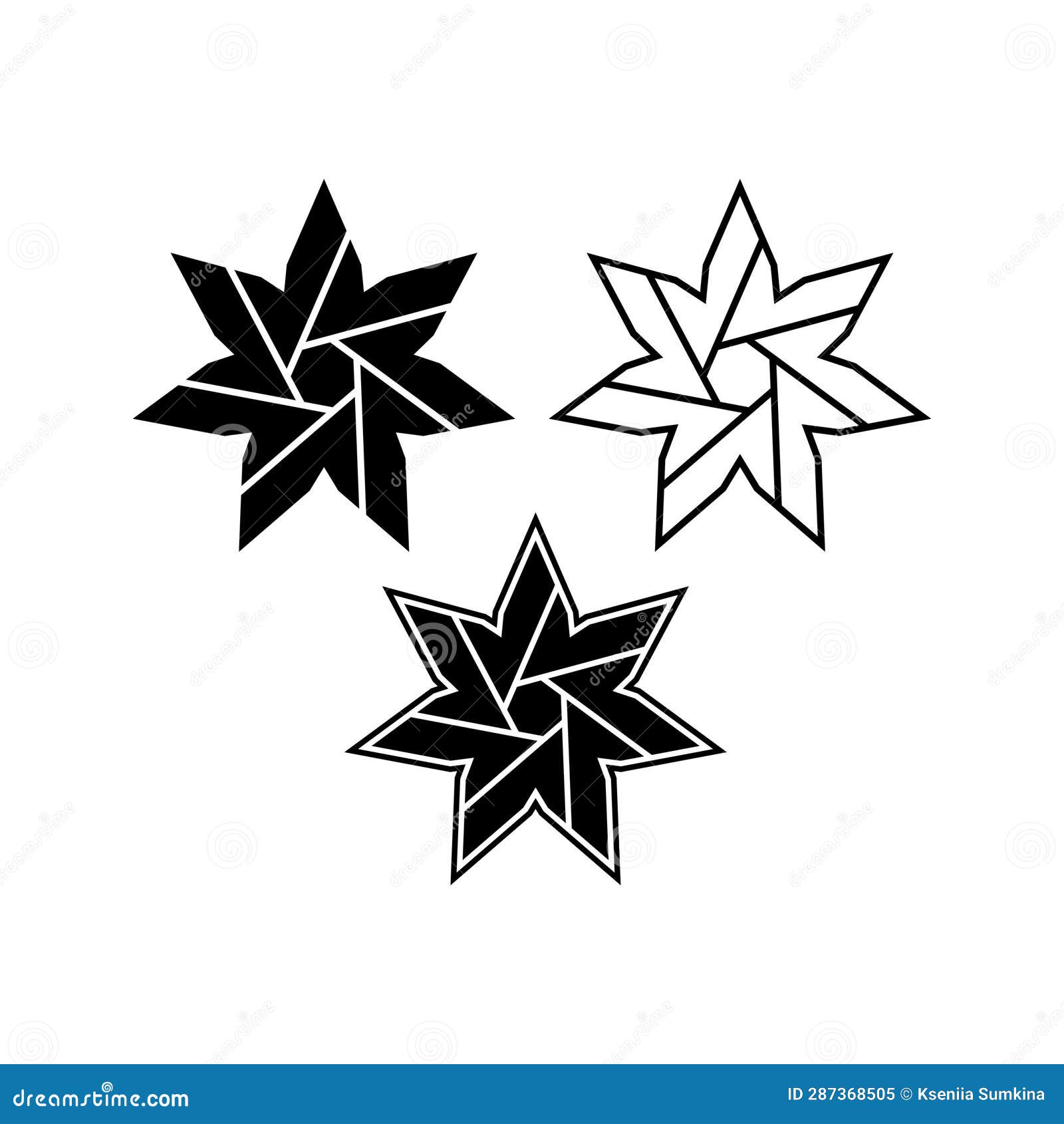 Seven Rays Star Shape Logo. Abstract Vector Sign Stock Illustration ...
