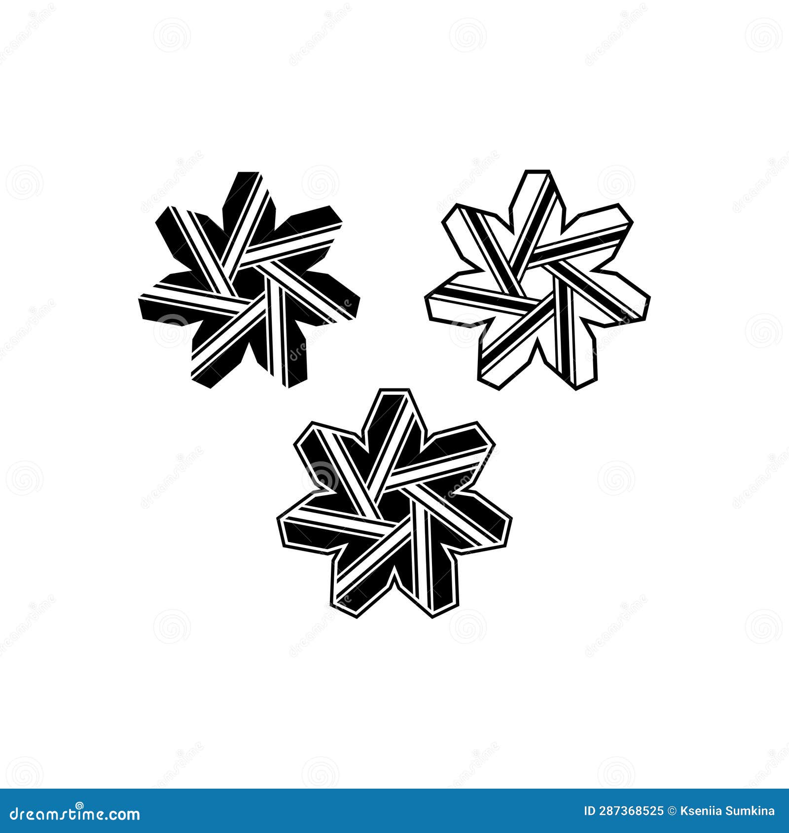 Seven Rays Star Shape Logo. Abstract Vector Sign Stock Illustration ...