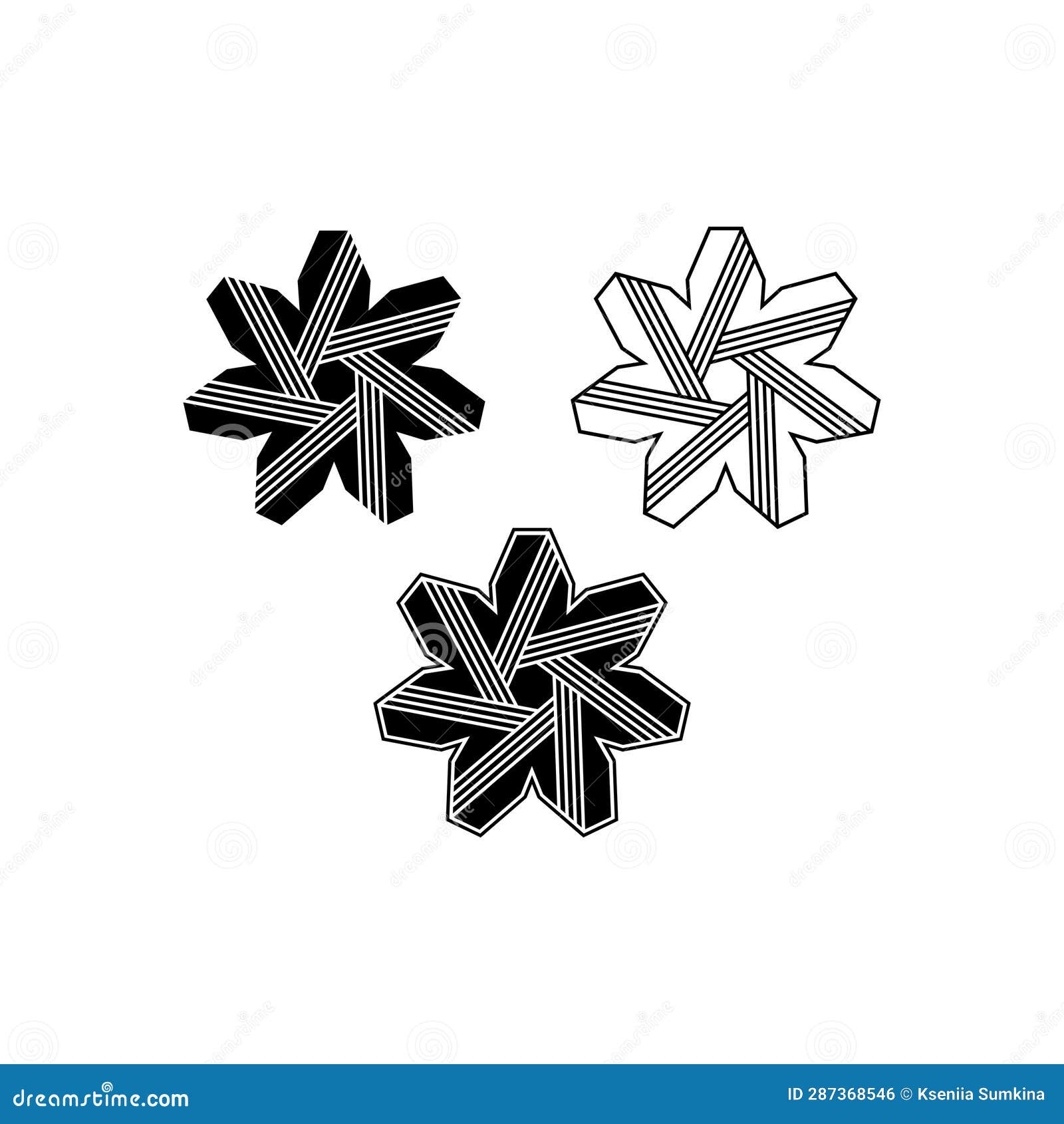 Seven Rays Star Shape Logo. Abstract Vector Sign Stock Illustration ...