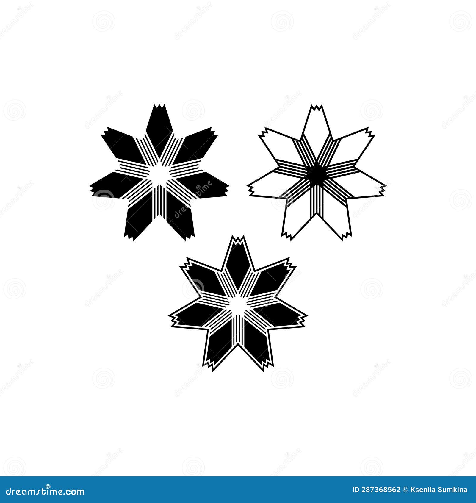 Seven Rays Star Shape Logo. Abstract Vector Sign Stock Illustration ...