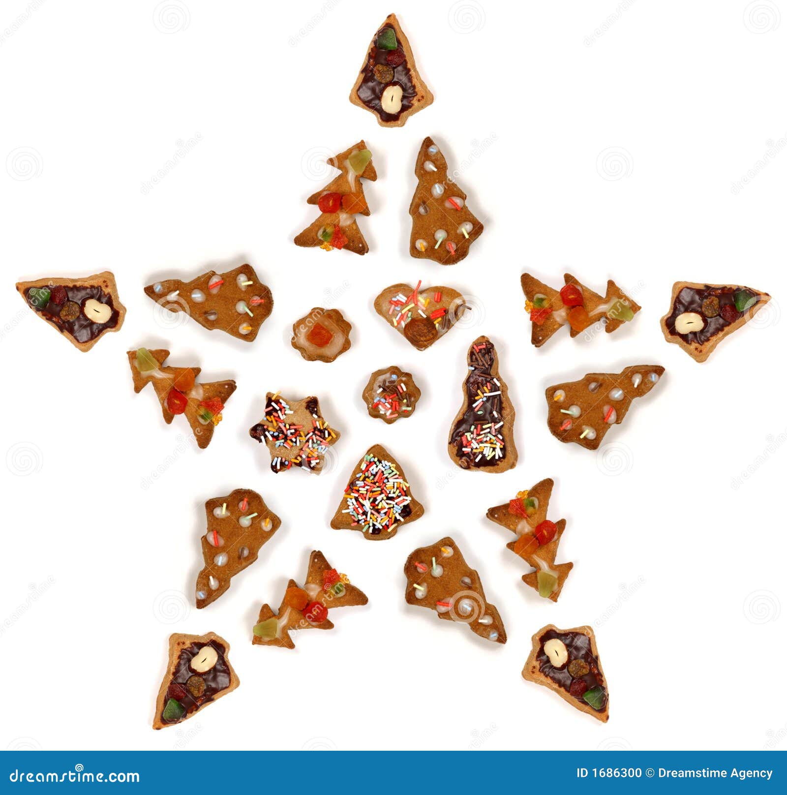 Star shape made of cookies stock photo. Image of cookie - 1686300