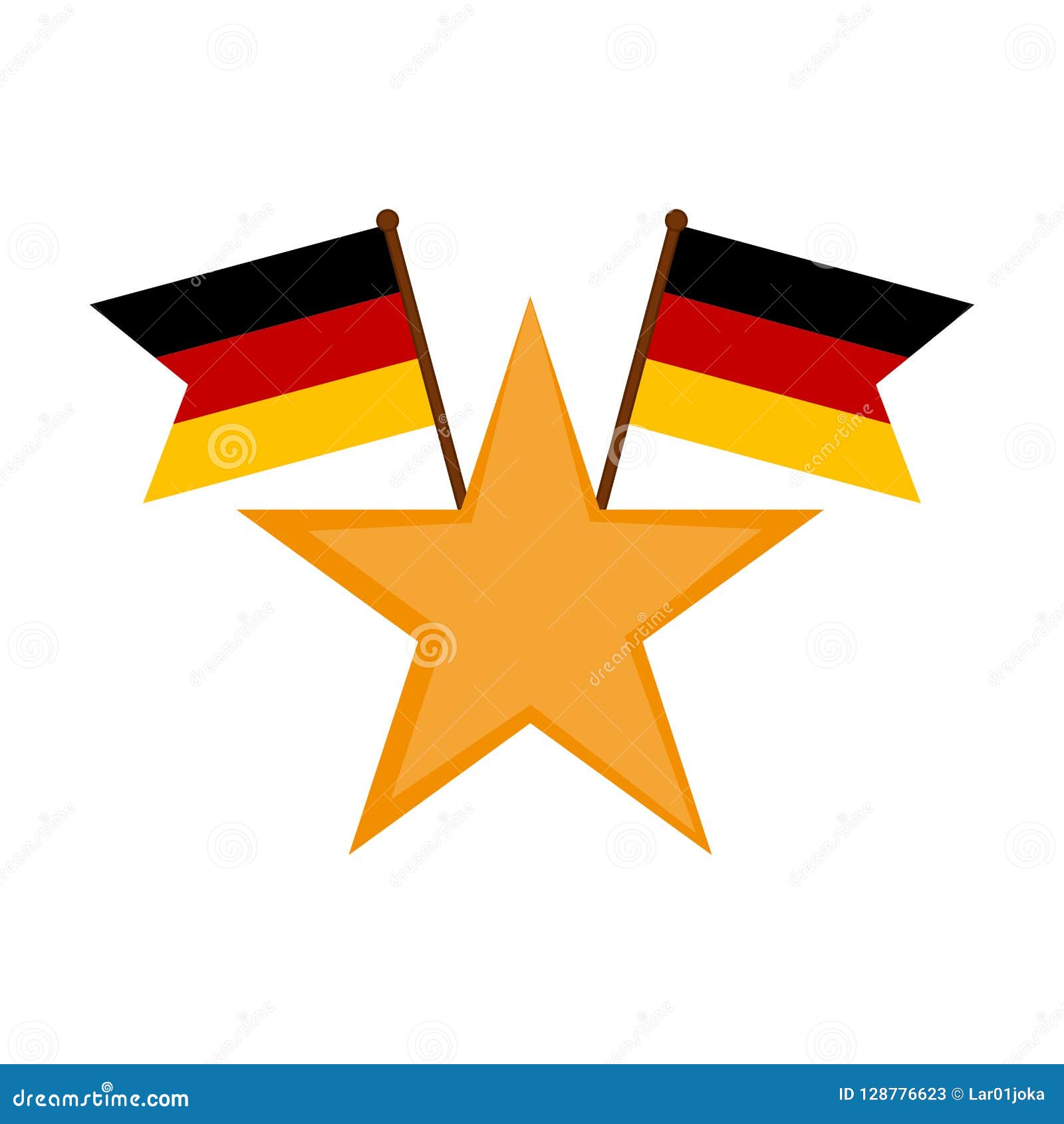 Star Shape with a Pair of Flags of Germany Stock Vector - Illustration ...