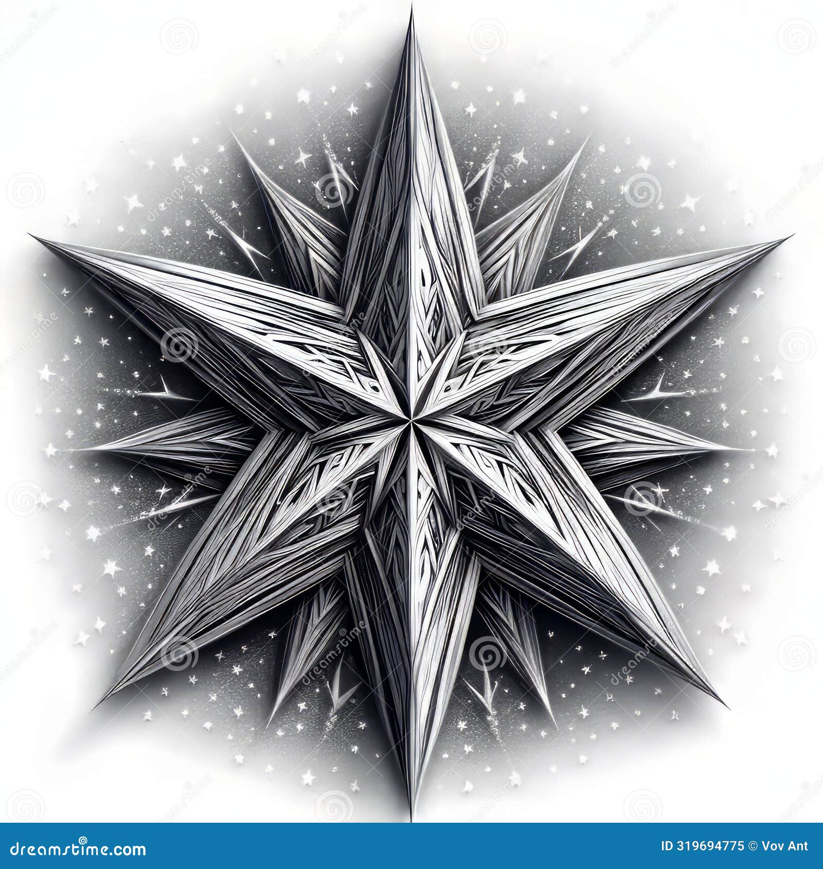 Star a Shape with Pointed Ends and Five or More Intersecting Li Stock ...