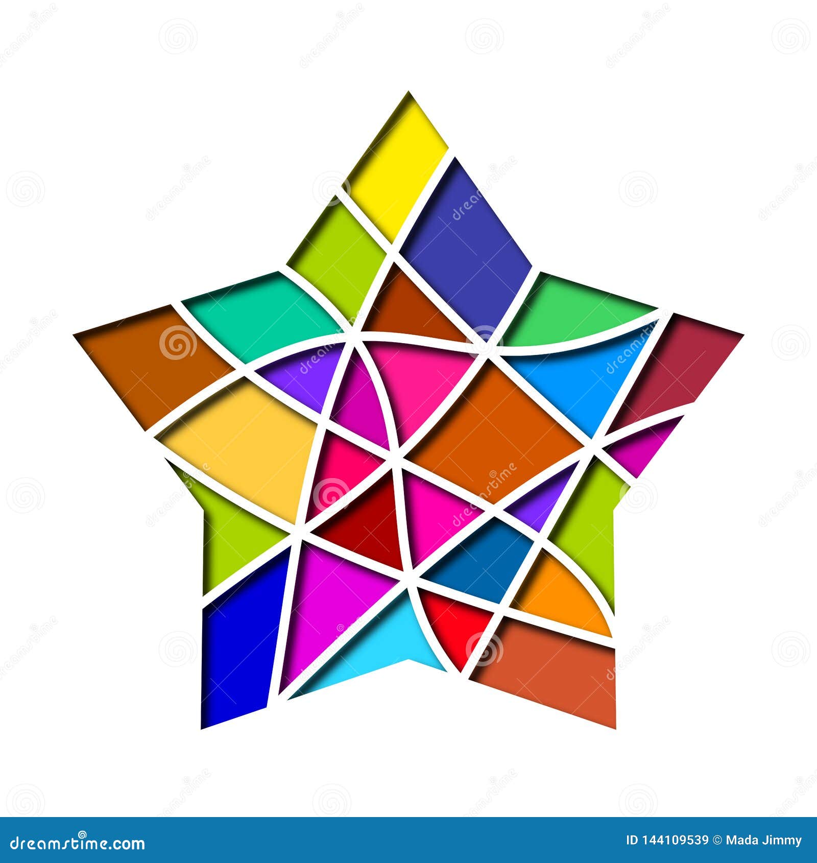 Star Shape Random Color Isolated Stock Vector - Illustration of ...