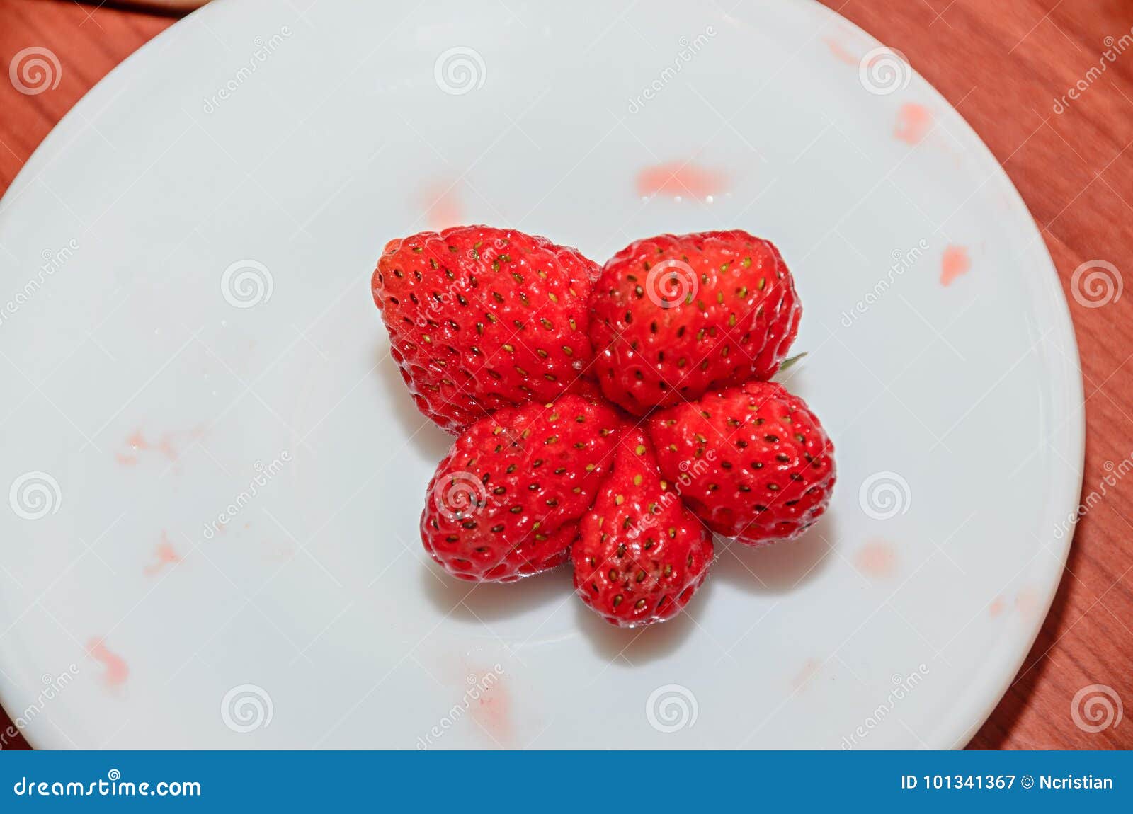 Star Shape Red Strawberry Fruit, White Plate, Close Up Stock Image ...