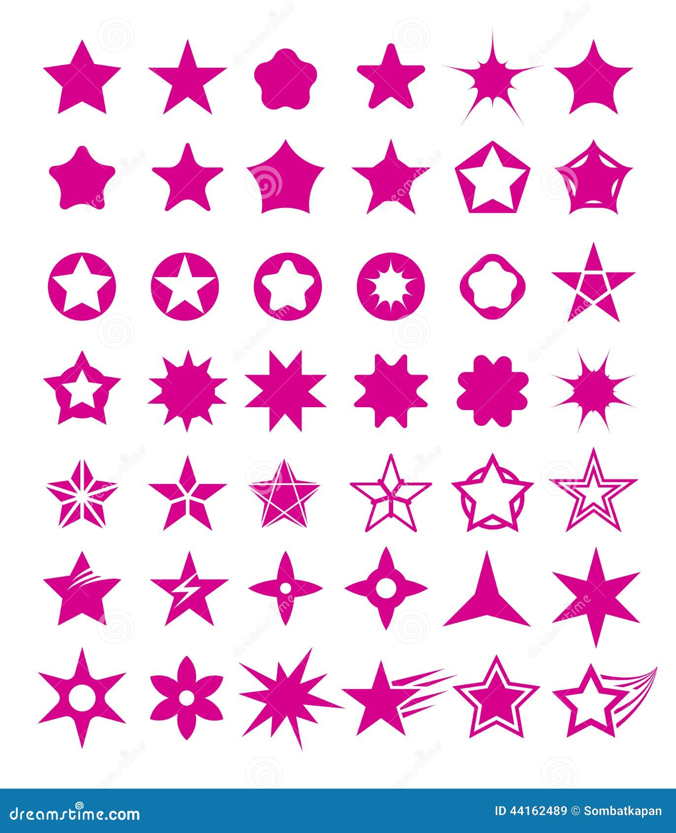 Star shape set. stock vector. Illustration of abstract - 44162489
