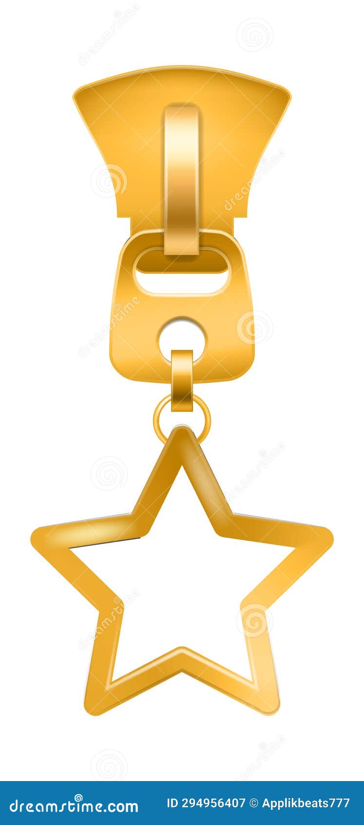 Star Shape Slider for Fabric Zipper Fastener Stock Vector ...