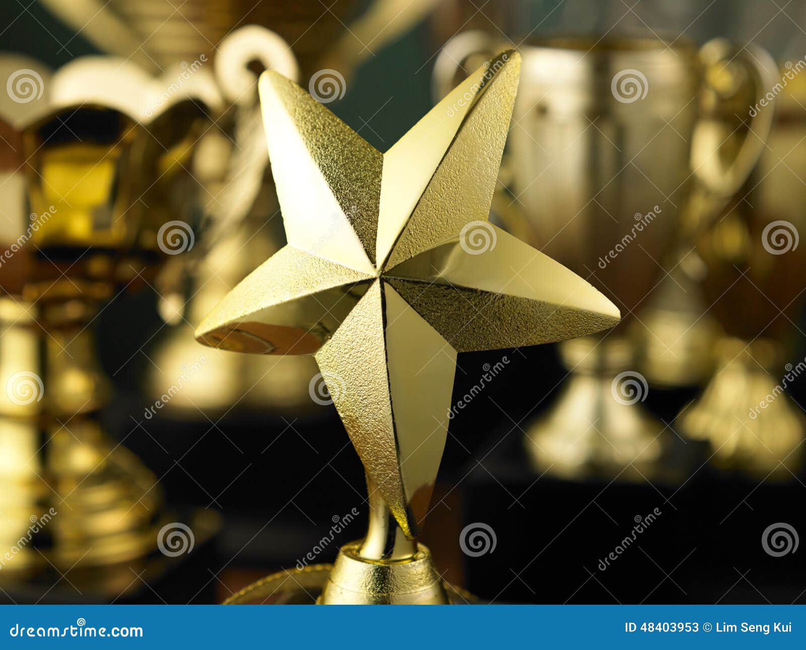 Star shape trophy stock image. Image of metal, golden - 48403953