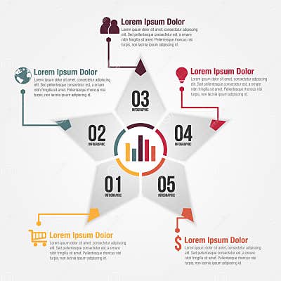 Star Shape Vector Infographic Stock Vector - Illustration of shape ...