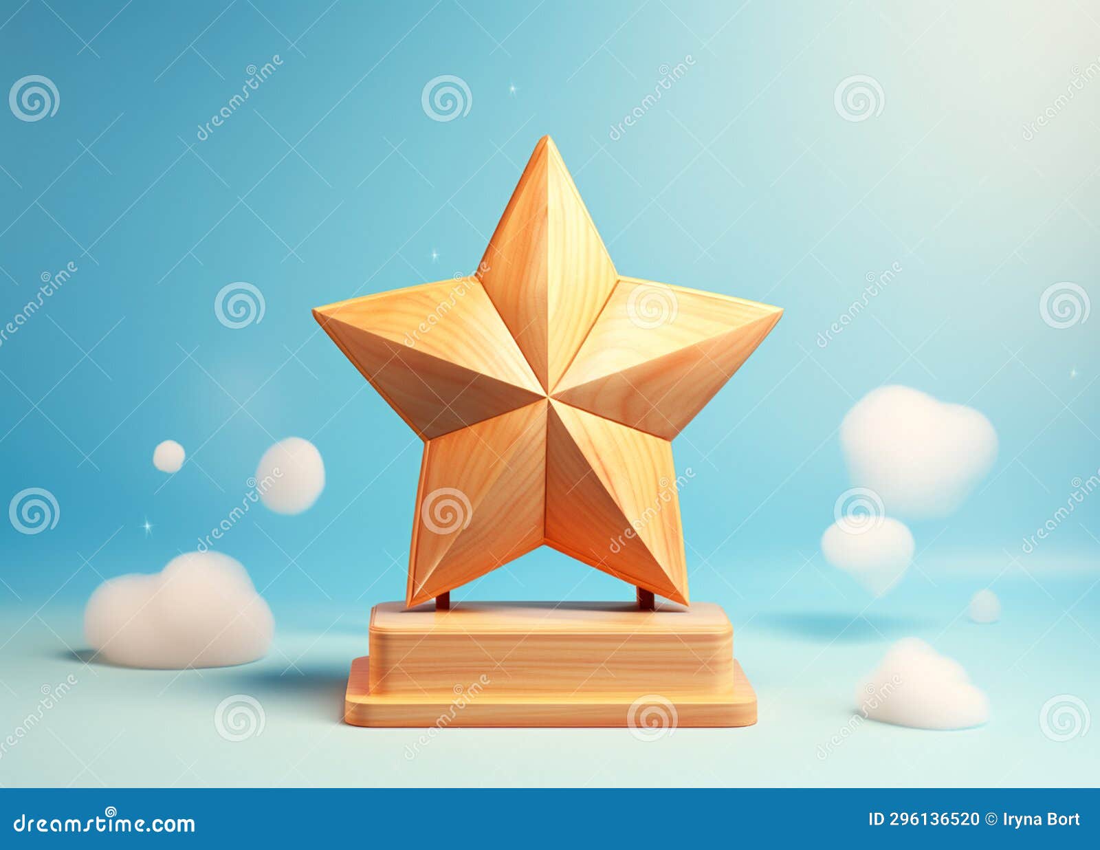 Star Shaped Award with Clouds on Blue Sky Background Stock Photo ...