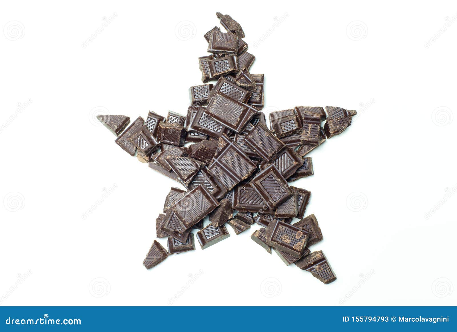 Star Shaped Chocolate Chunks Stock Image - Image of dark, christmas ...
