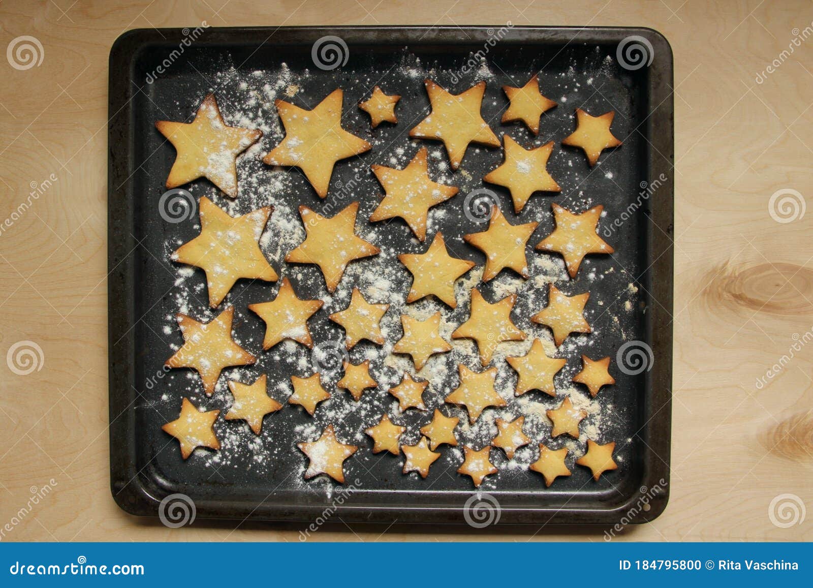 Star-shaped Cookies. Freshly Cooked, on a Tray Stock Photo - Image of ...